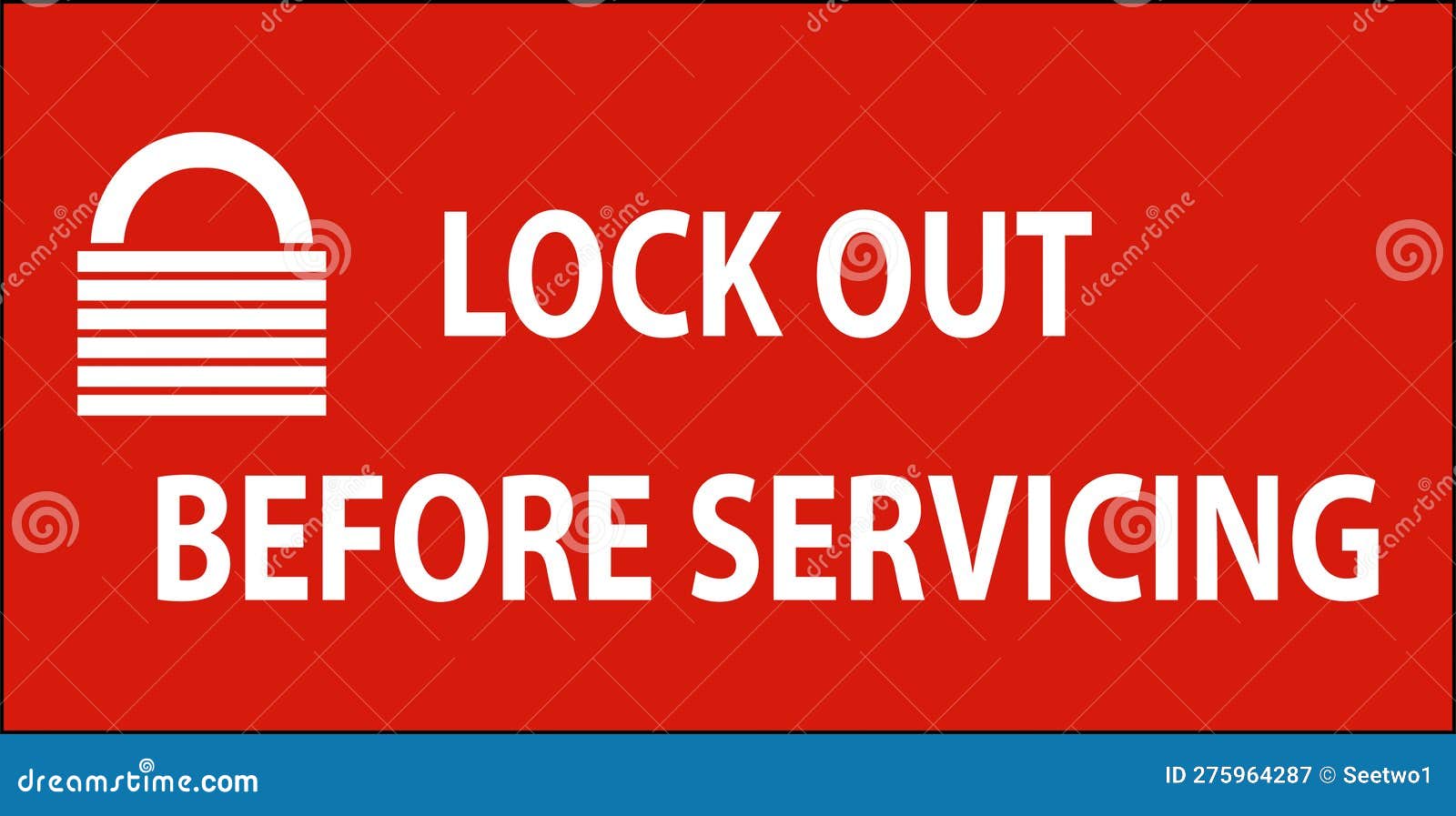 Lock Out before Servicing Sign on White Background Stock Vector ...