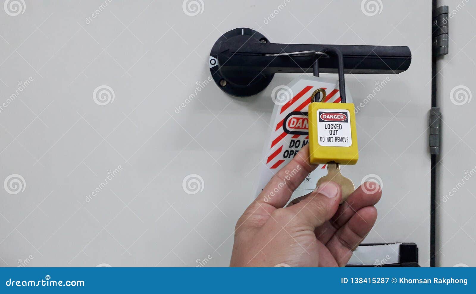Lockout Devices and Safety First Point Stock Image - Image of ...