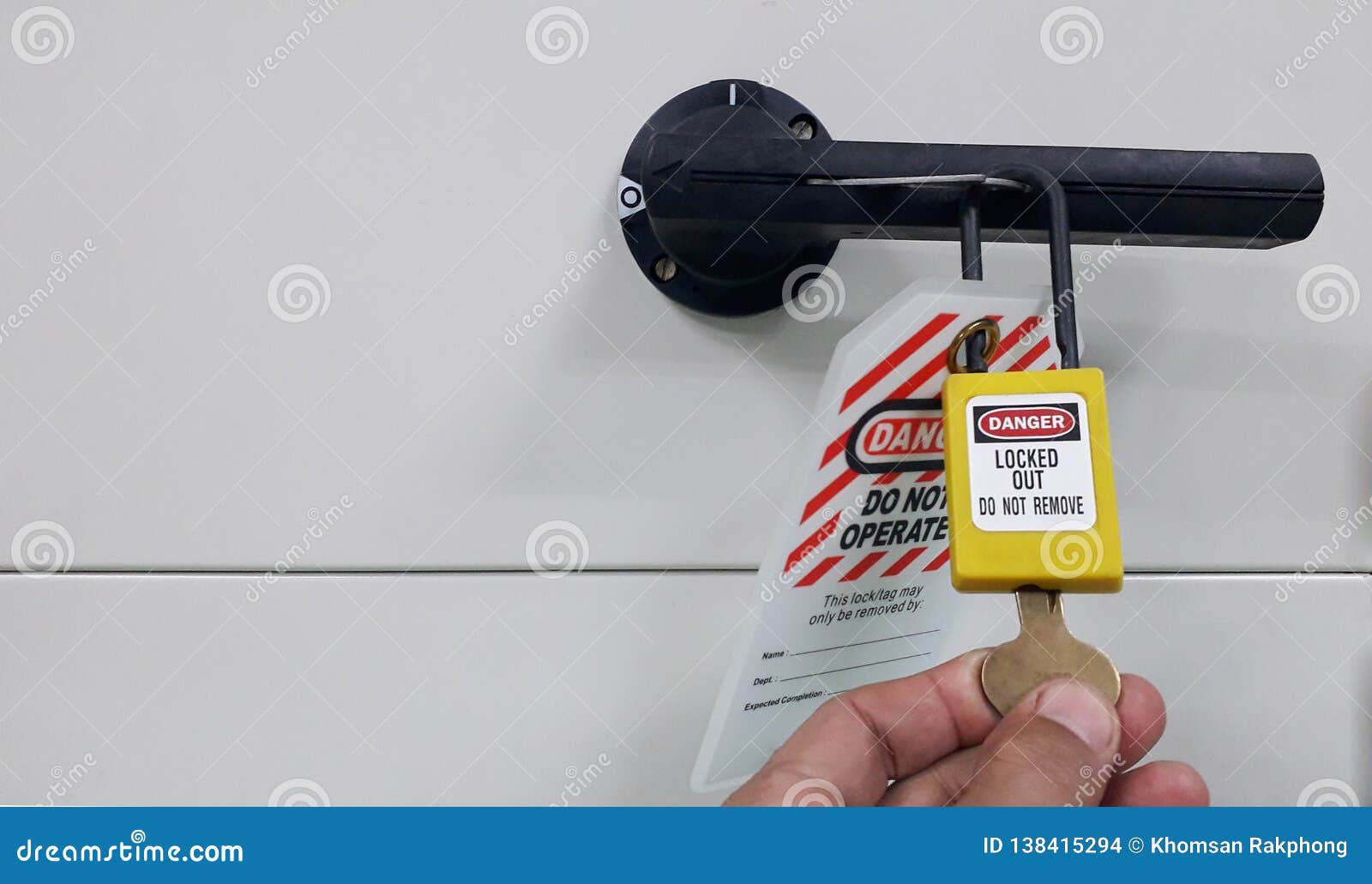 Lockout Devices and Safety First Point Stock Photo - Image of devices ...