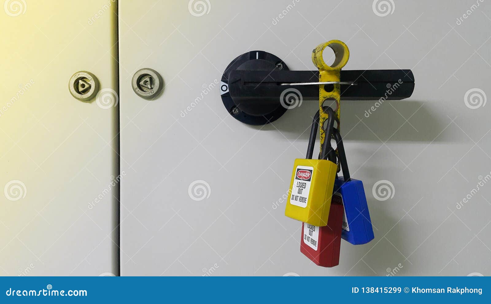 Lockout Devices and Safety First Point Stock Image - Image of concept ...
