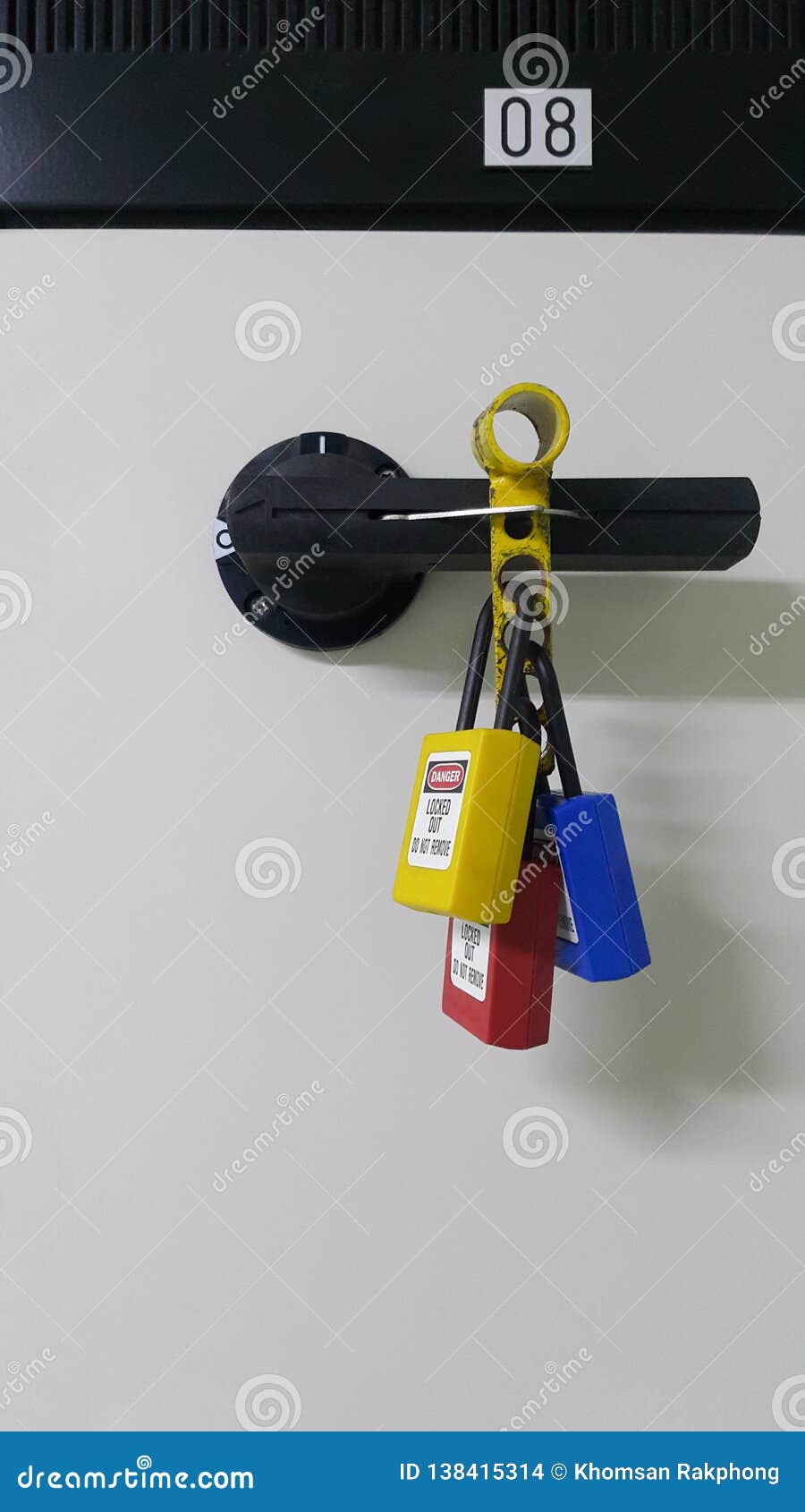 Lockout Devices and Safety First Point Stock Photo - Image of business ...