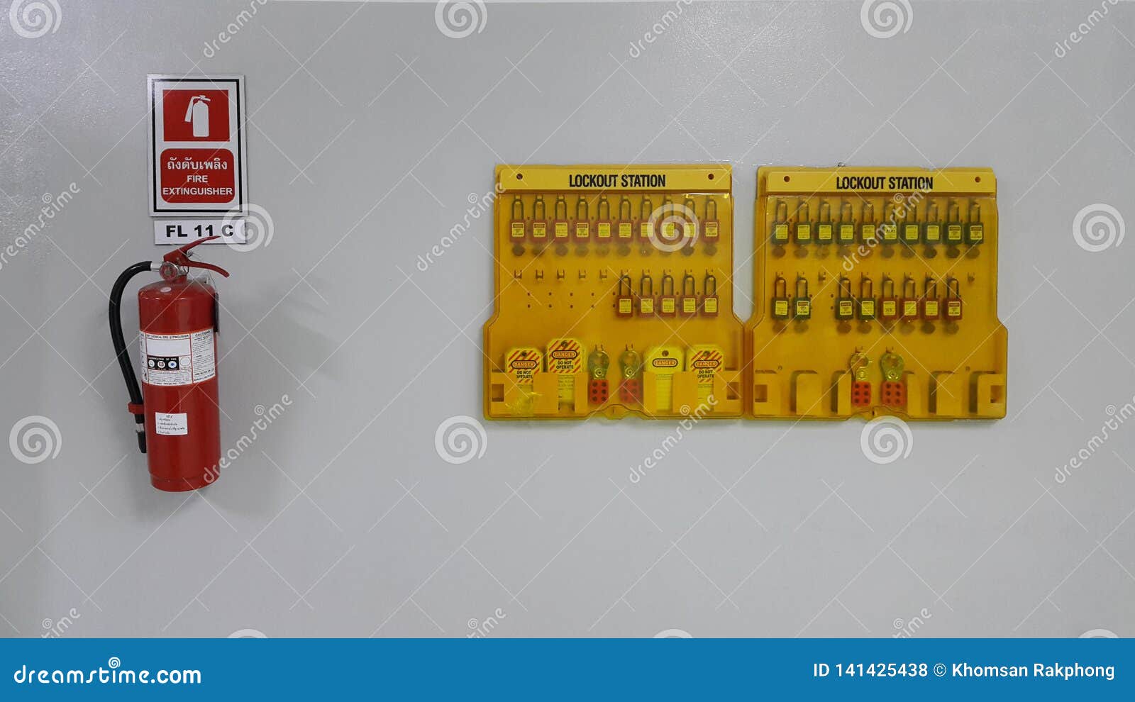 Specific Lockout Devices and Safety First Point Stock Photo - Image of ...