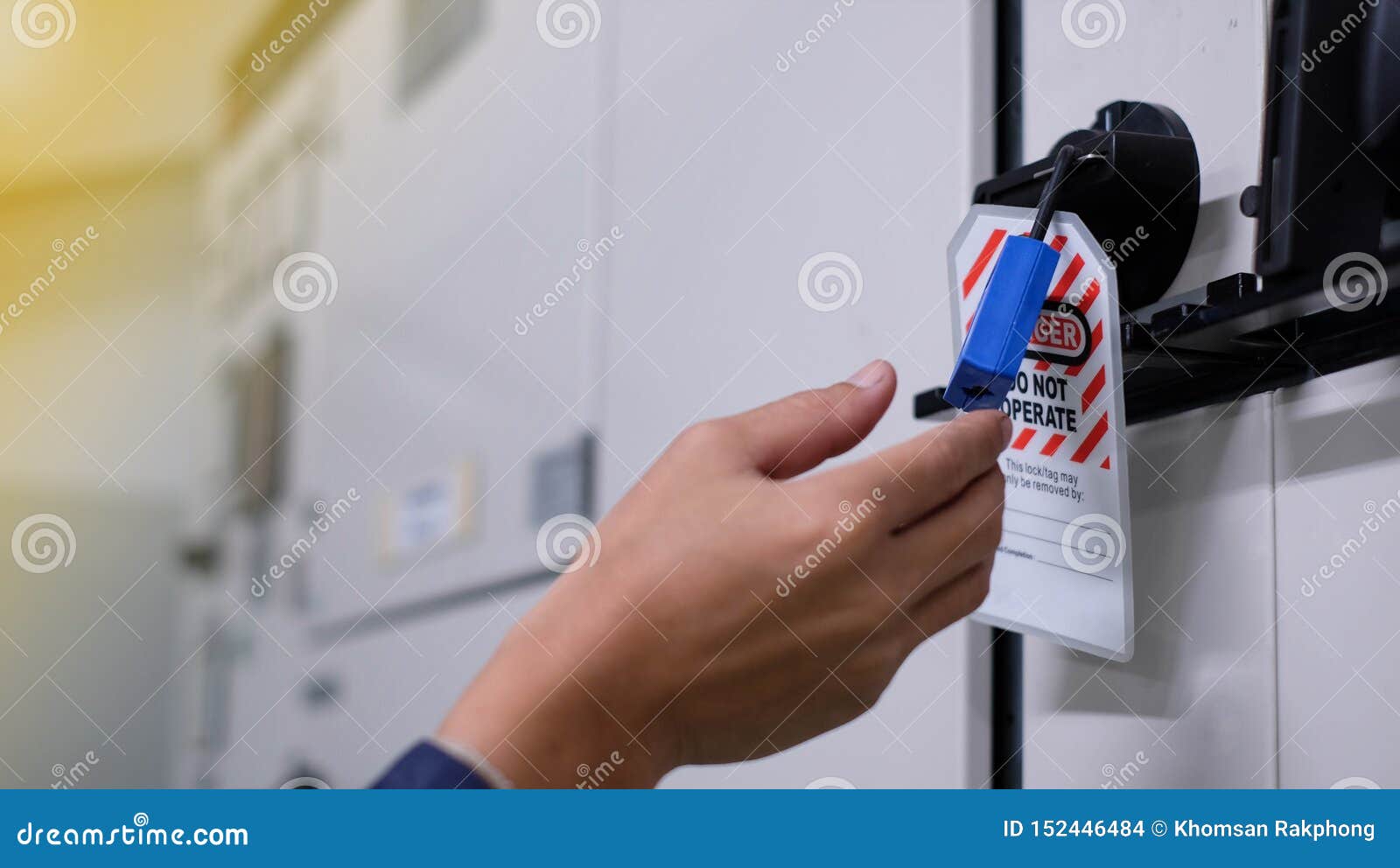 Lock Out for Electrical Maintenance Stock Photo - Image of coverage ...