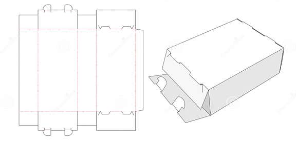 2 Lock Packaging Box Die Cut Template Stock Vector - Illustration of ...