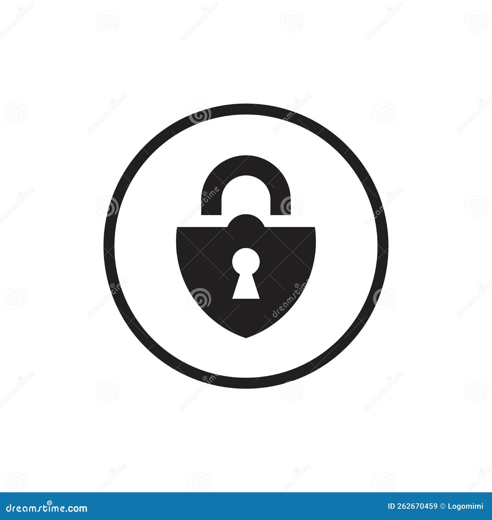 Lock Padlock Logo Illustration, Padlock Shield Logo Icon Vector Stock ...