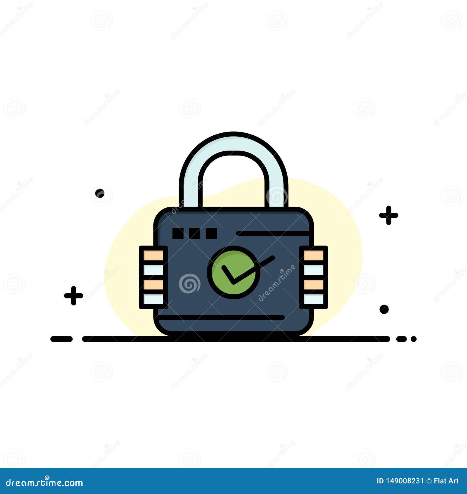 Lock, Padlock, Security, Secure Business Logo Template. Flat Color ...