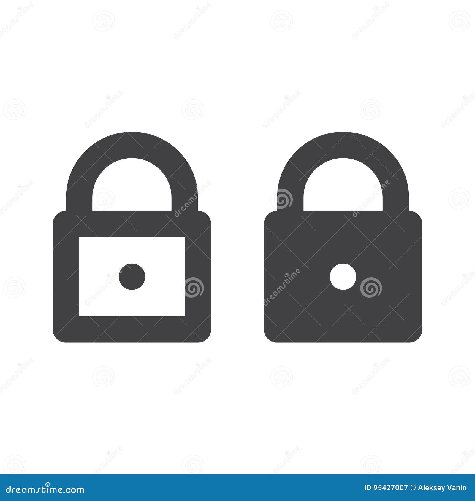 Lock, Padlock Thick Line and Solid Icon, Outline and Filled Vector Sign ...