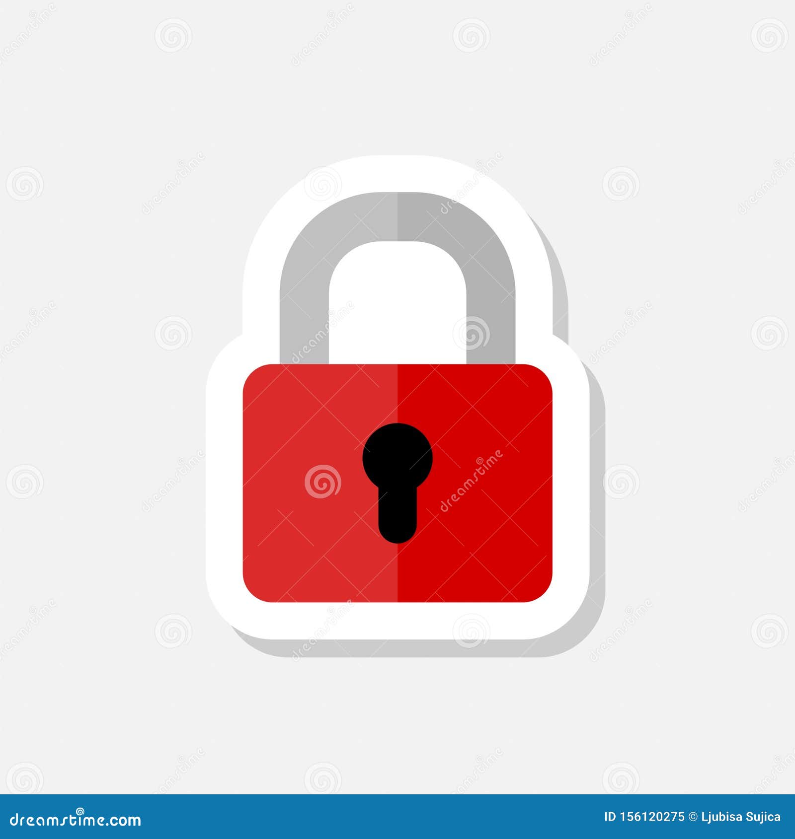 Lock, Password Icon. Locked Padlock Sticker Stock Illustration ...