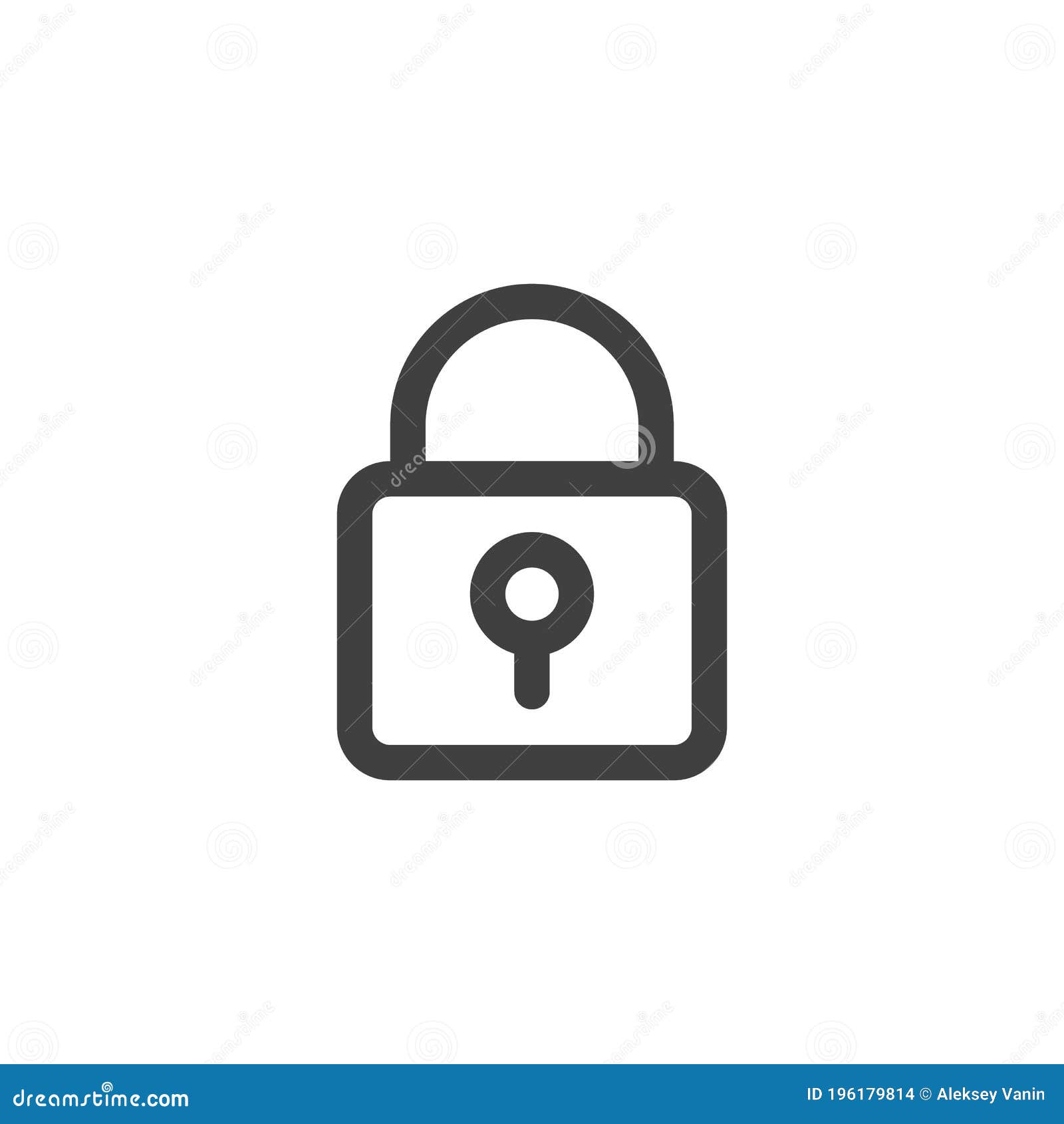 Lock, password line icon stock vector. Illustration of lock - 196179814