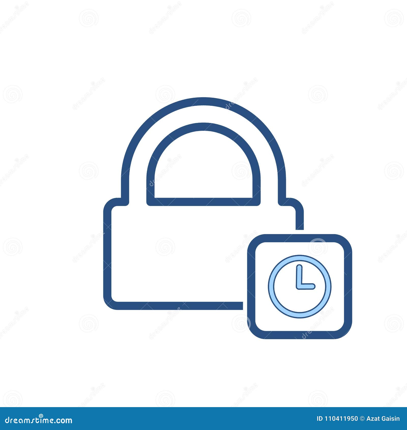 Lock Password Private Protection Secure Time Icon Stock Illustration ...
