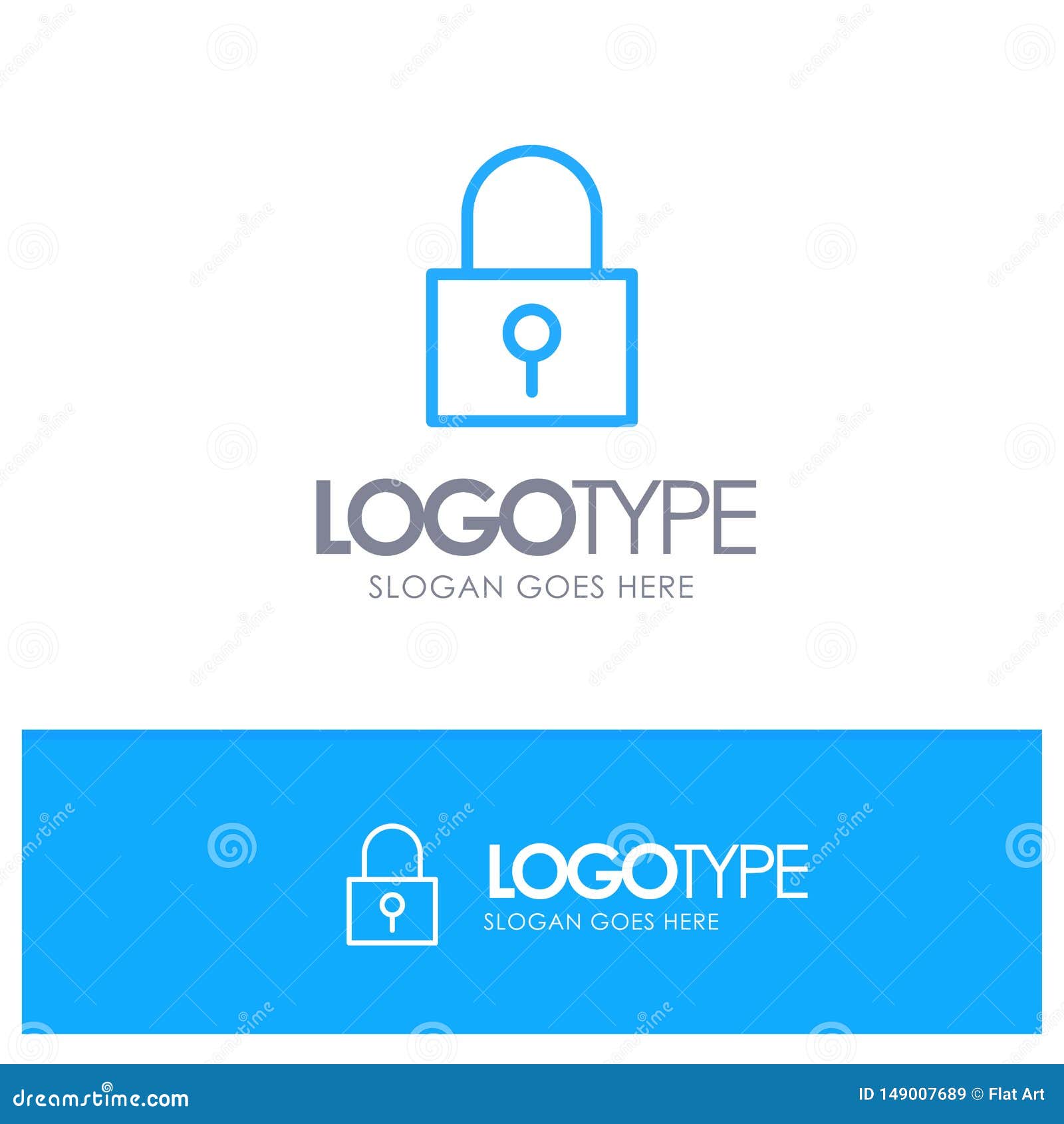 Lock, Password, Password Lock, Secure Password Blue Outline Logo Place ...