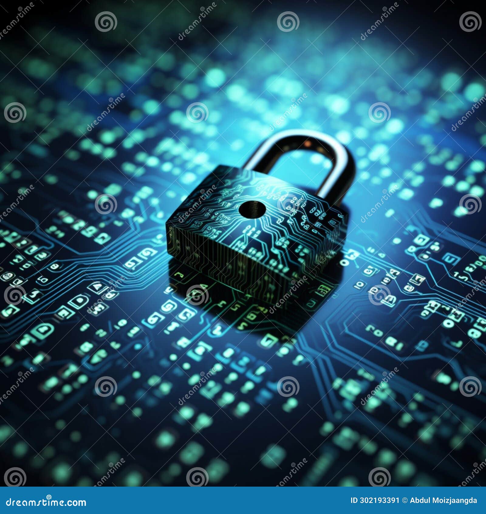 Lock Pattern Emerges In 3d With Detailed Binary Code Pixels Stock