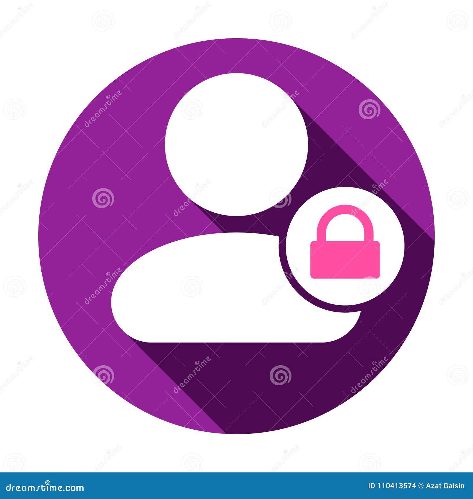 Lock people user icon stock vector. Illustration of flat - 110413574