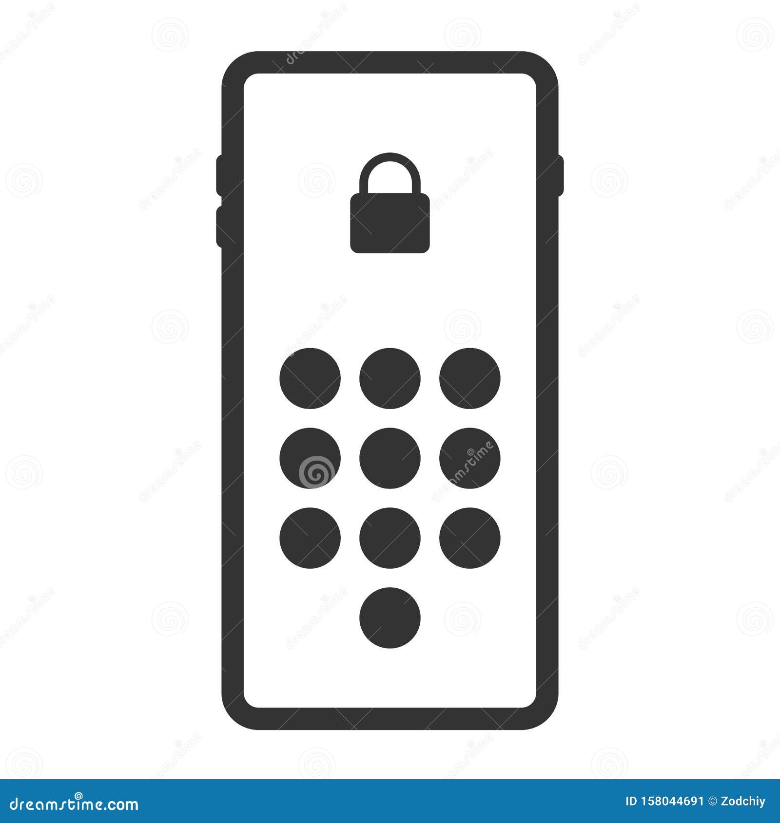 Lock phone icon stock vector. Illustration of message - 158044691