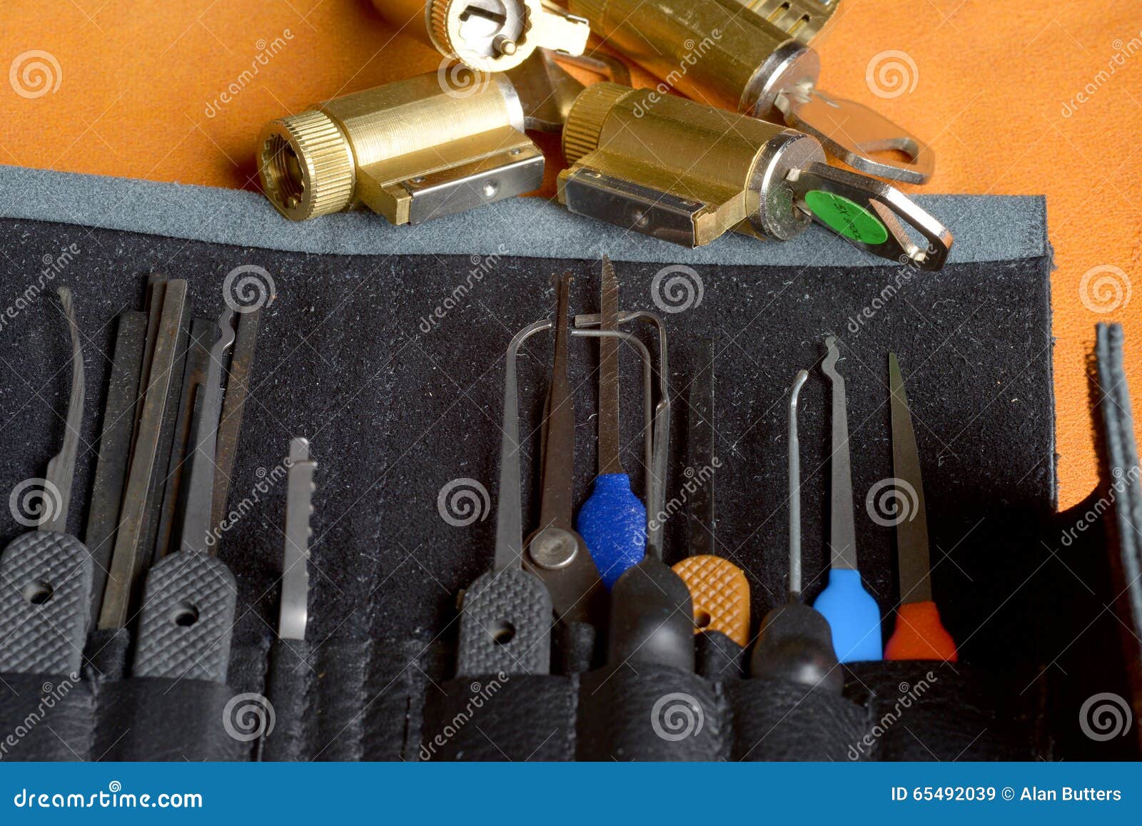 Lock picking tools stock image. Image of security, training - 65492039