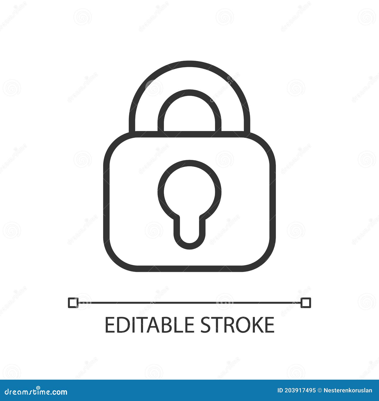 Lock Pixel Perfect Linear Icon Stock Vector - Illustration of lock ...