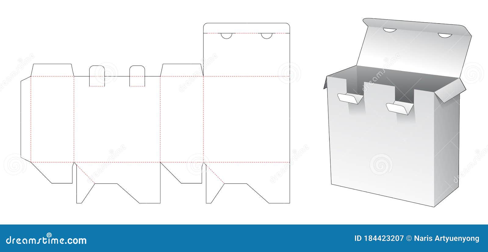 2 Lock Points Packaging Box Die Cut Template Stock Vector ...