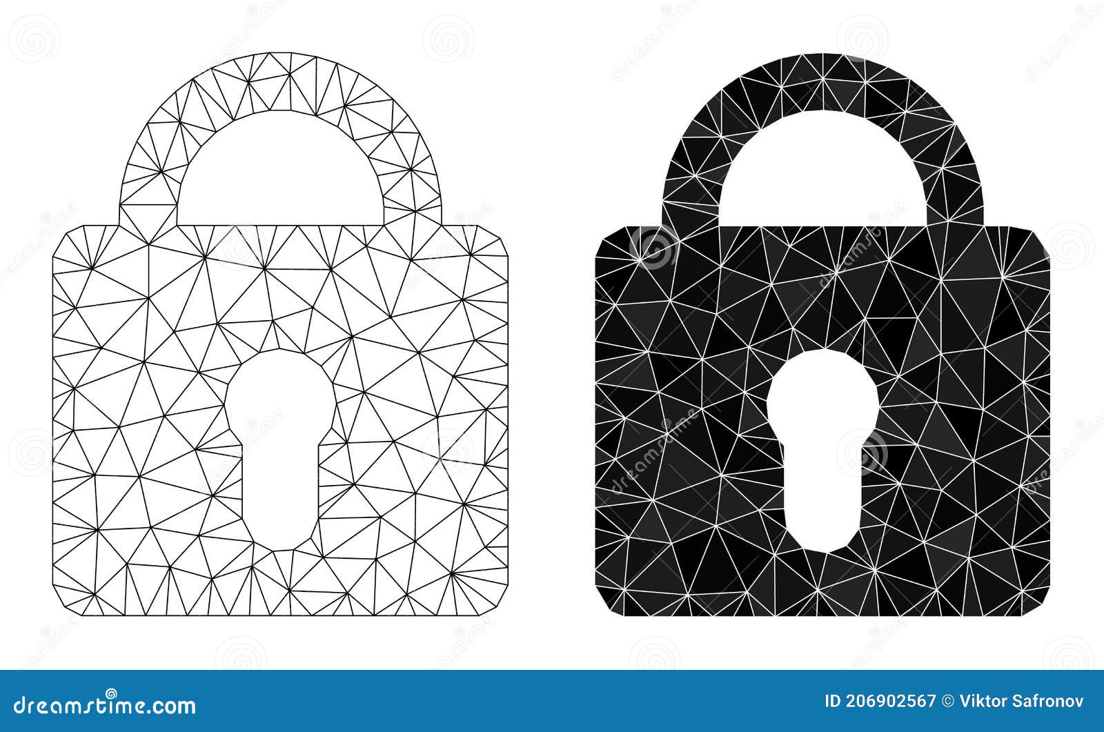 Lock Polygonal and Mesh Icon Stock Illustration - Illustration of lock ...