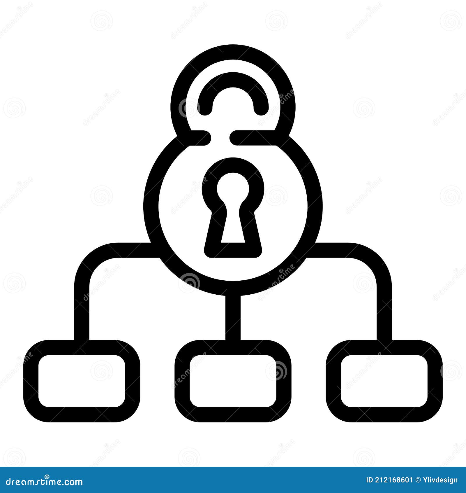 Lock Privacy Icon, Outline Style Stock Vector - Illustration of icon ...