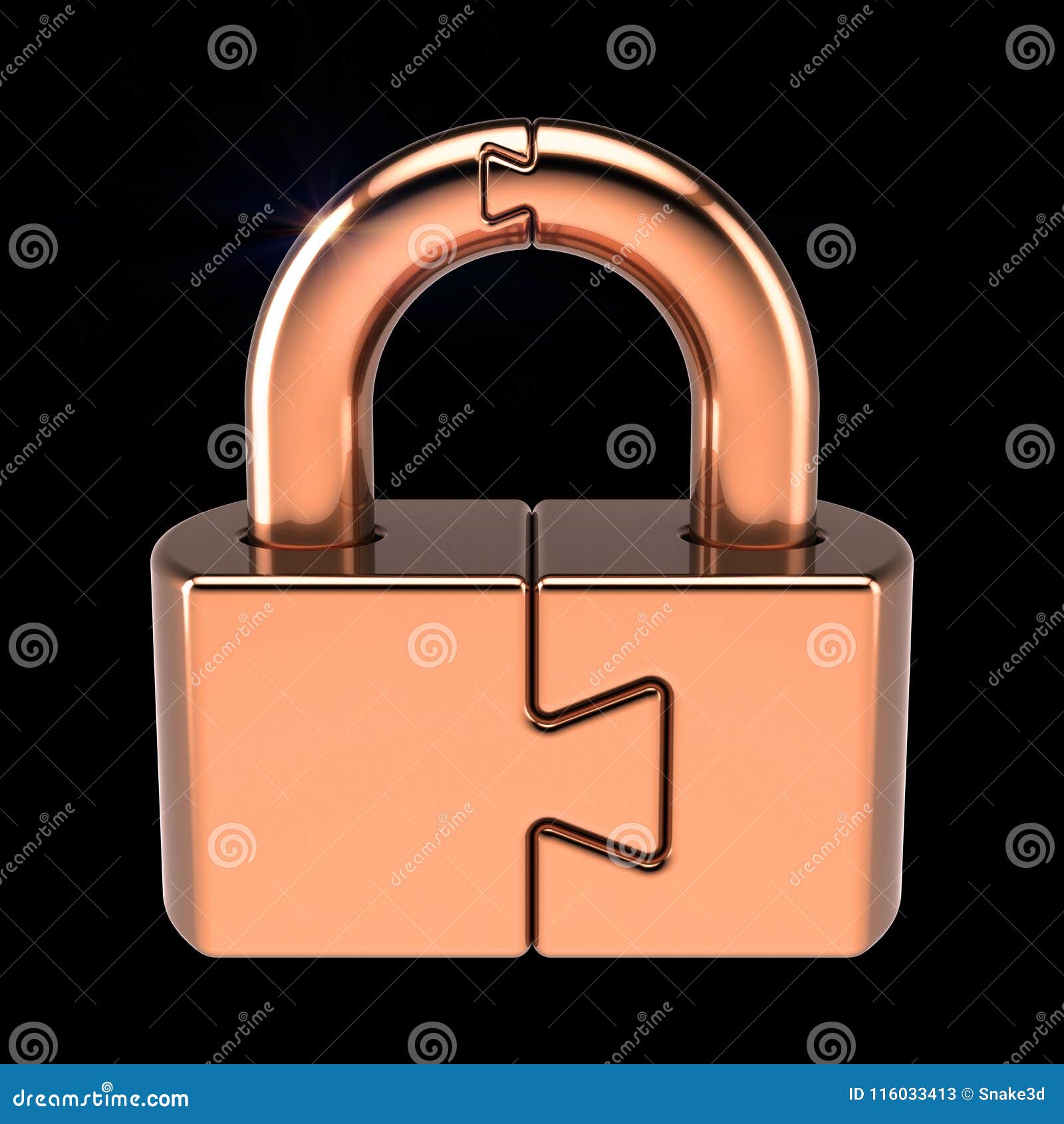 Lock Puzzle Padlock Icon Metallic Conundrum Concept Stock Illustration ...