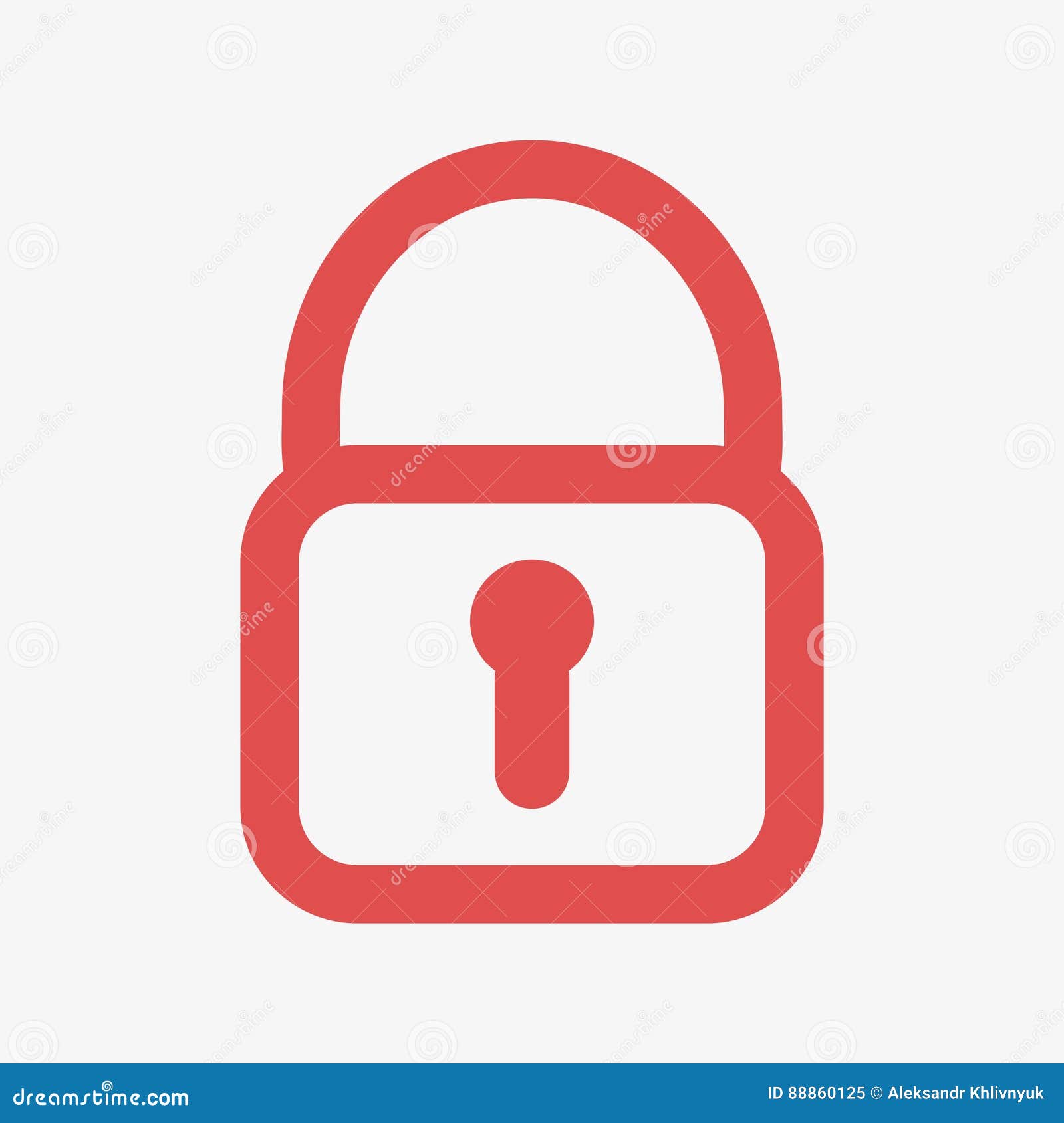 Lock red icon stock illustration. Illustration of password - 88860125