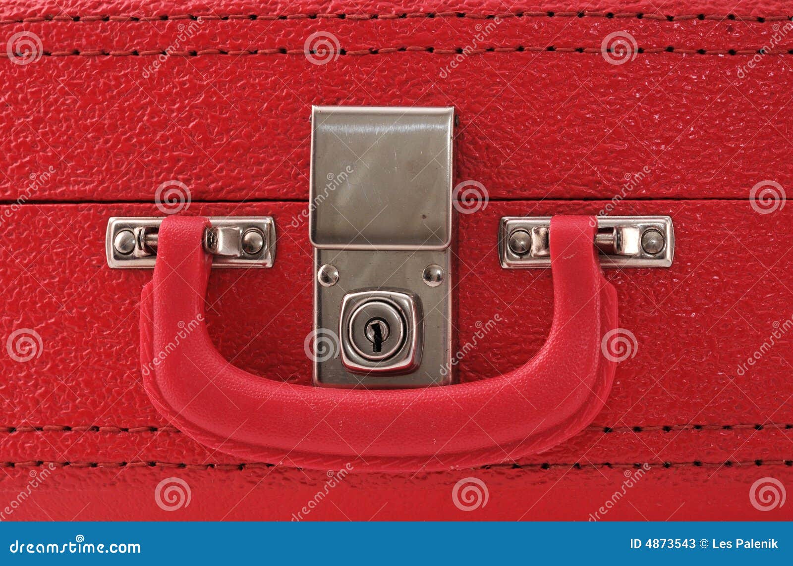 Lock on a red suitcase stock image. Image of retro, metal - 4873543