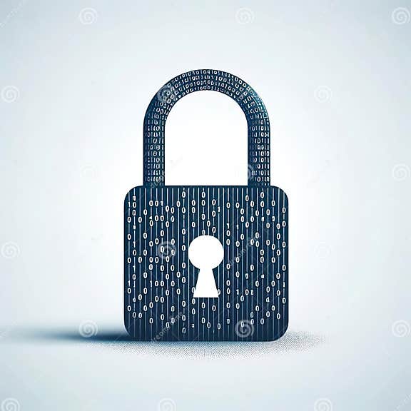 A Lock, Representing Cyber Security Stock Illustration - Illustration ...
