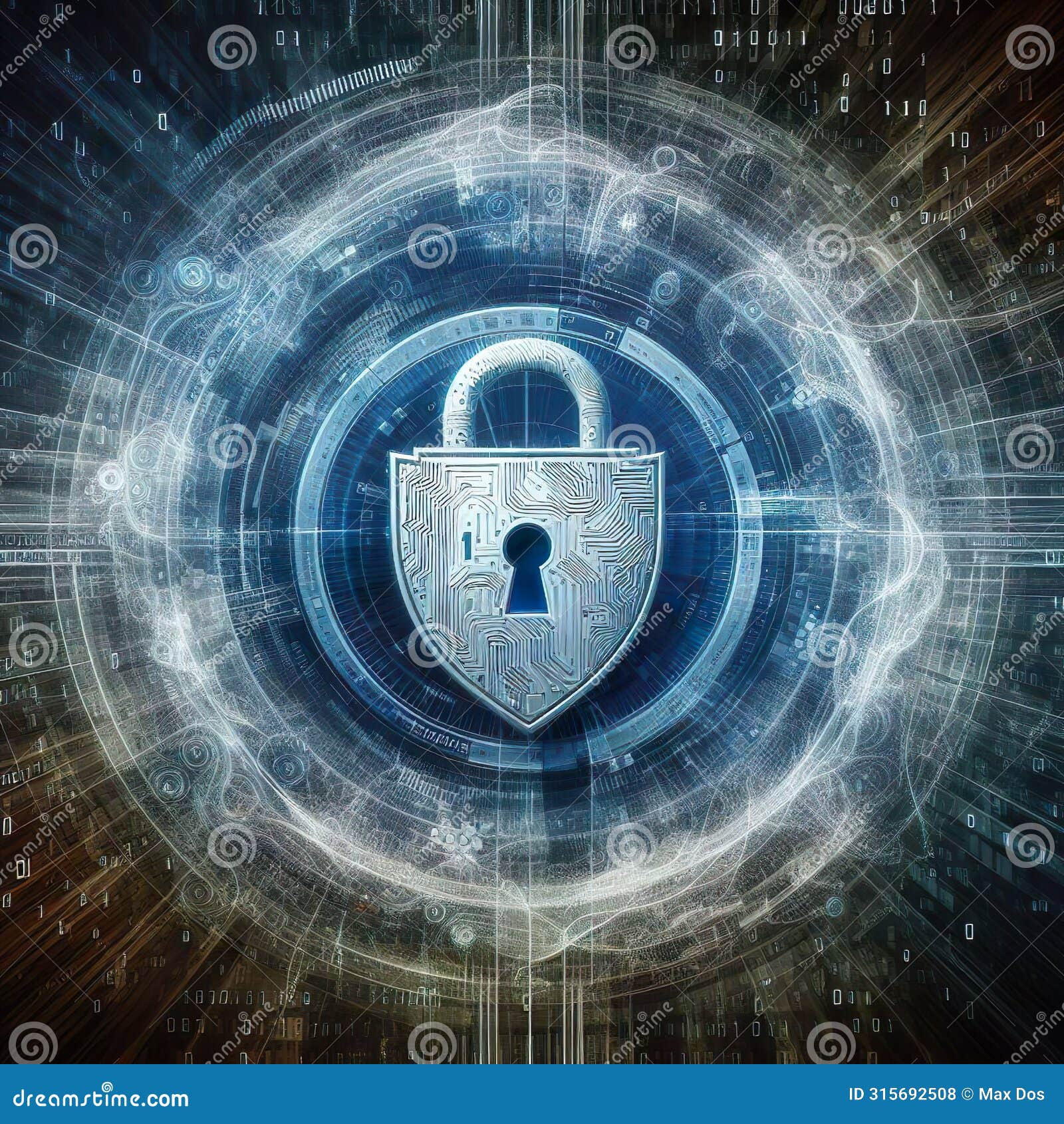 A Lock, Representing Cyber Security Stock Illustration - Illustration ...