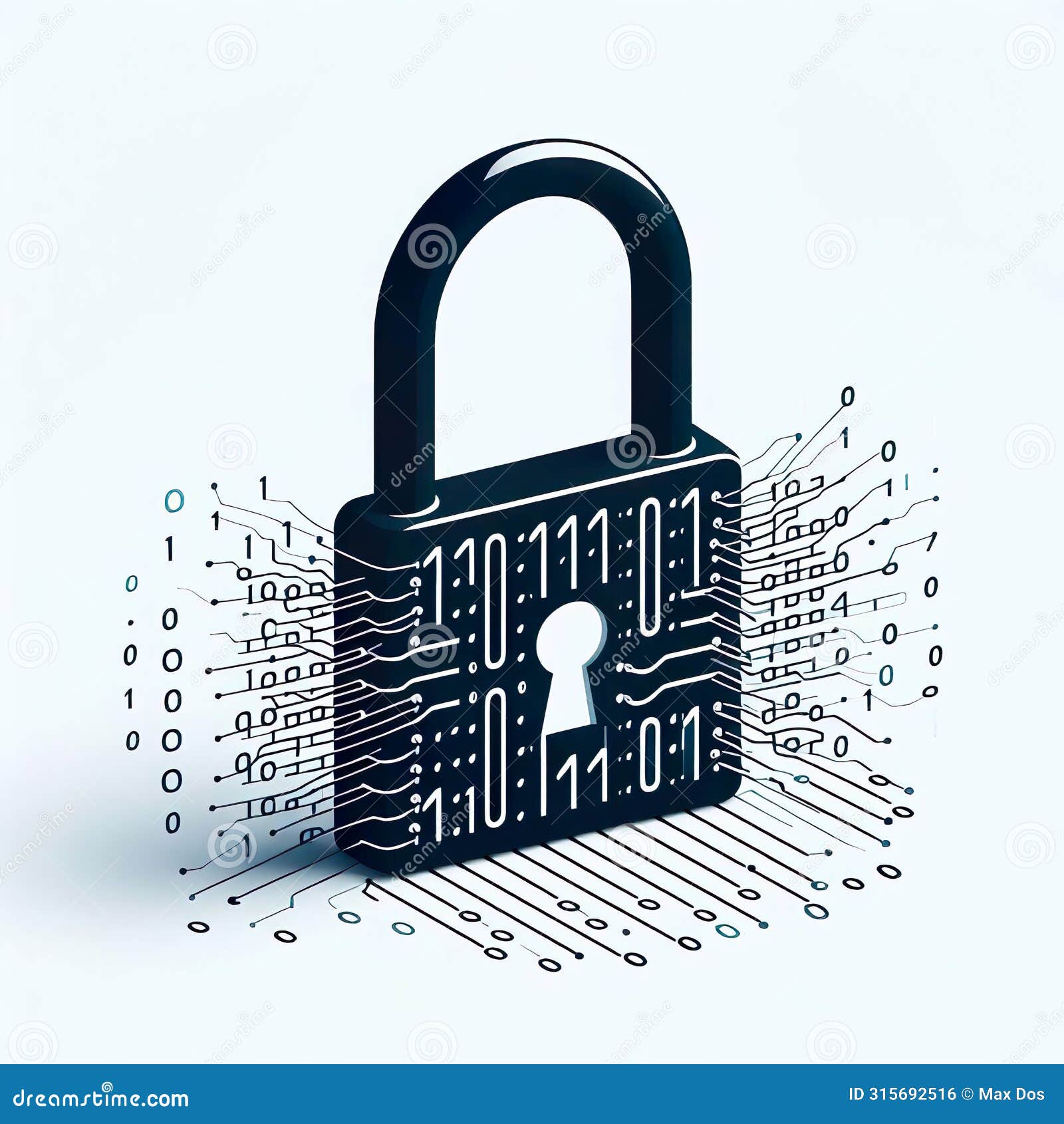 A Lock, Representing Cyber Security Stock Illustration - Illustration ...
