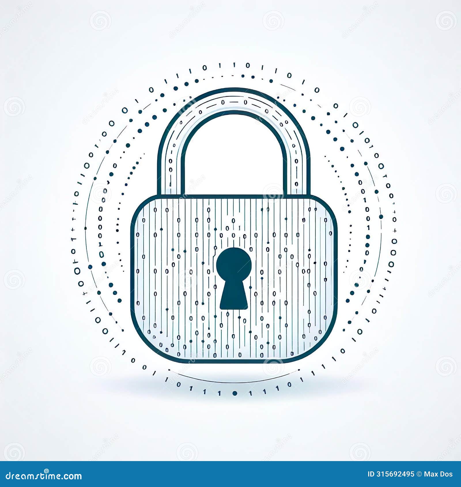 A Lock, Representing Cyber Security Stock Illustration - Illustration ...