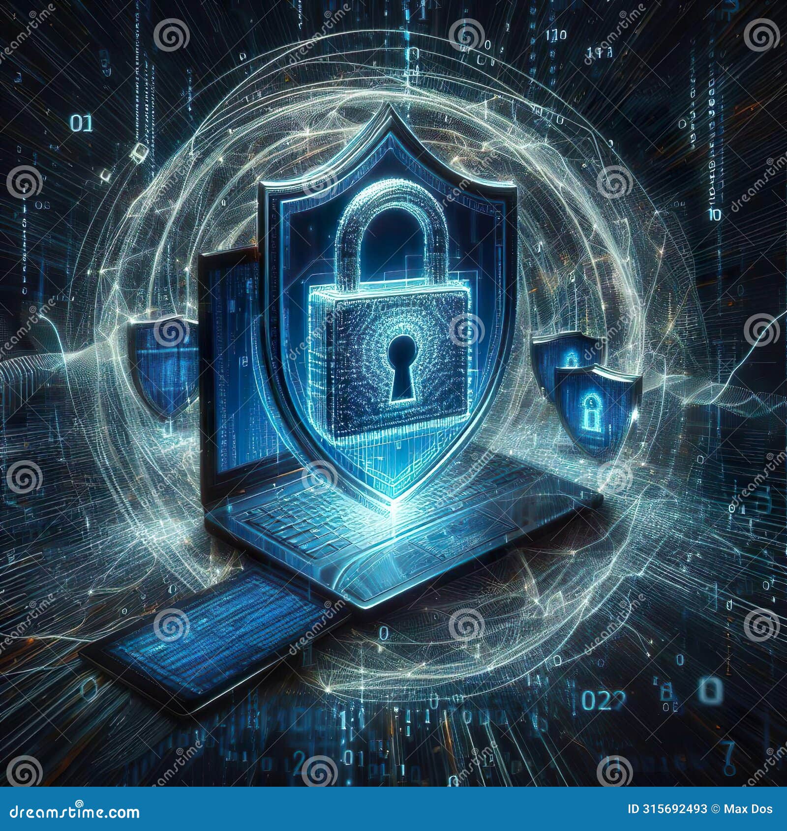 A Lock, Representing Cyber Security Stock Illustration - Illustration ...