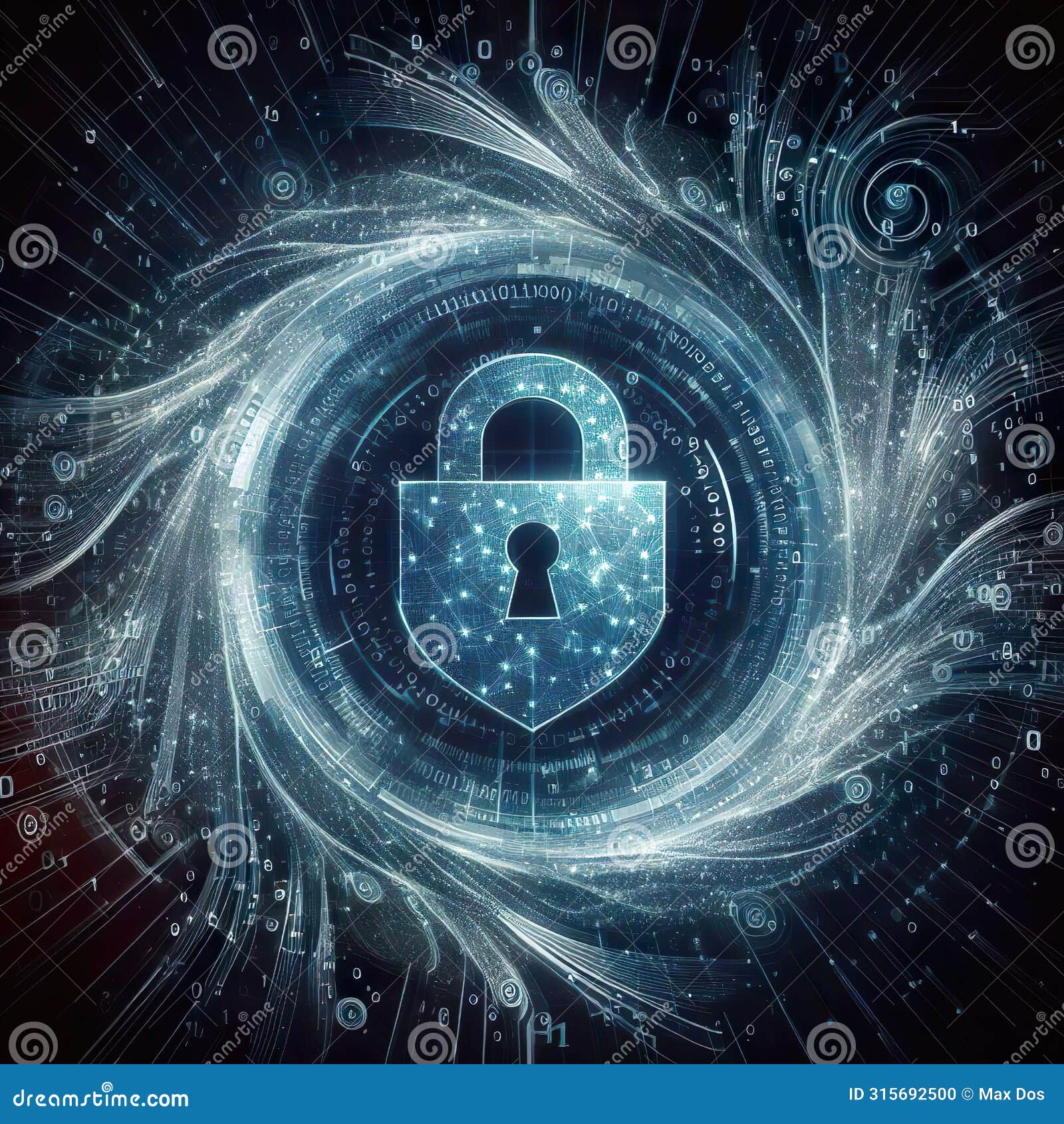 A Lock, Representing Cyber Security Stock Illustration - Illustration ...