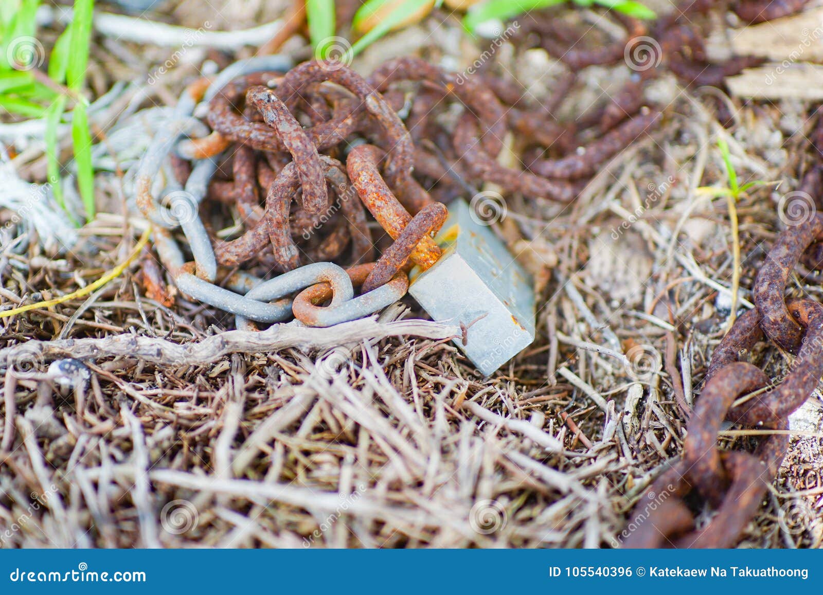 Lock and rusty chain stock photo. Image of locksmith - 105540396