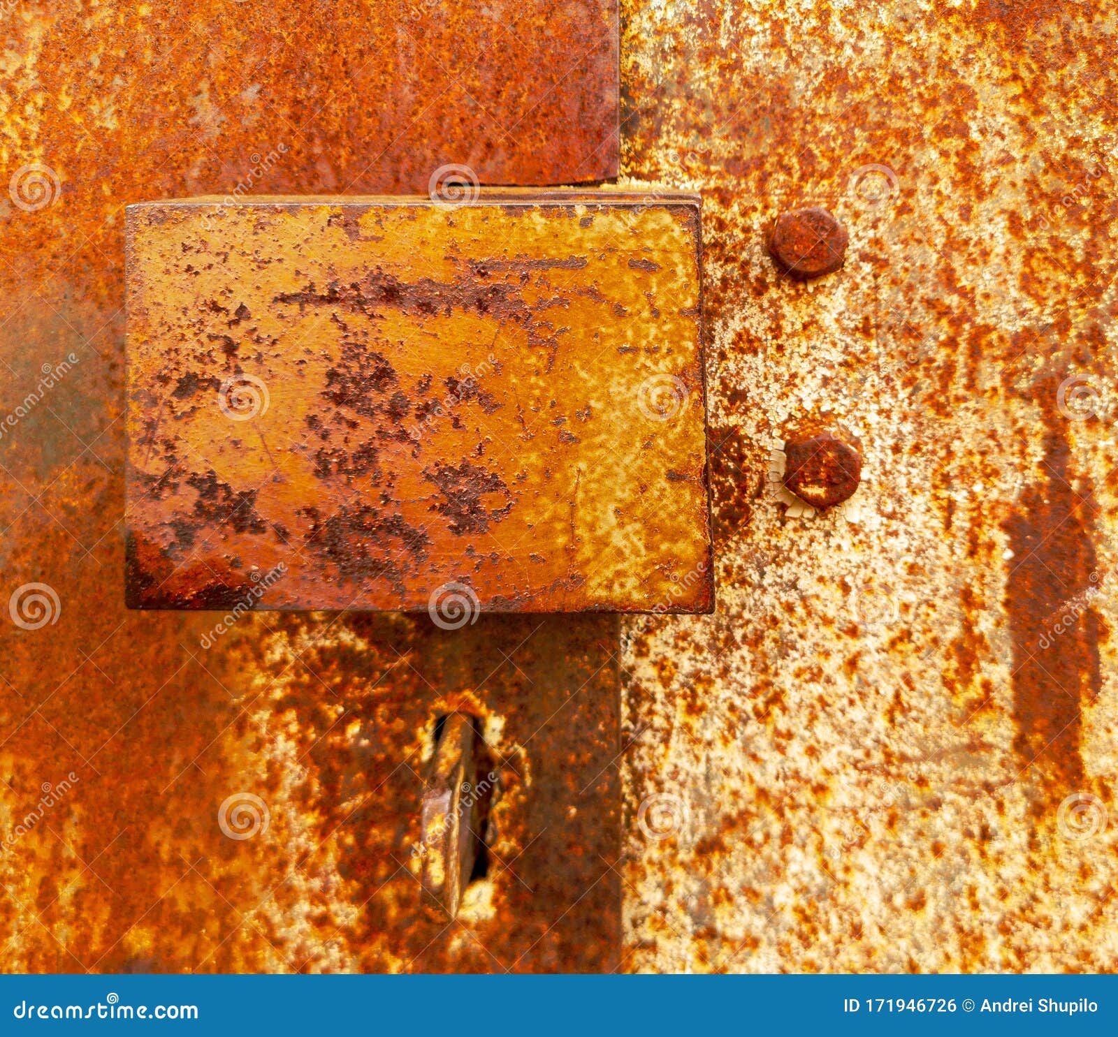 Lock on a Rusty Metal Garage Stock Photo - Image of rusty, steel: 171946726