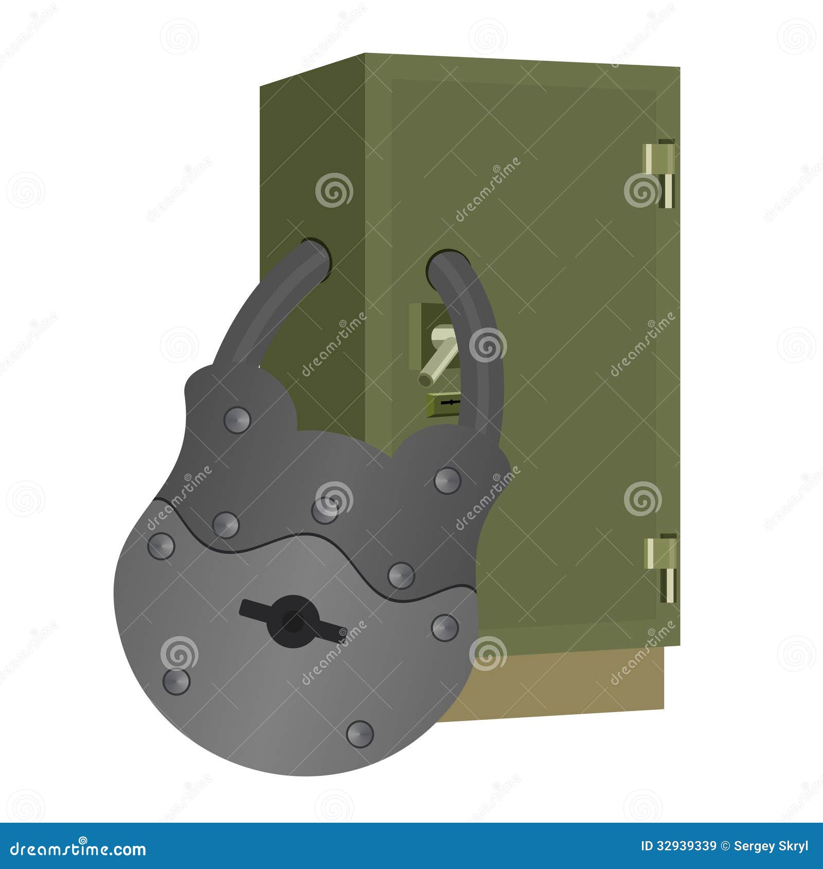 The lock on the safe stock vector. Illustration of gray - 32939339
