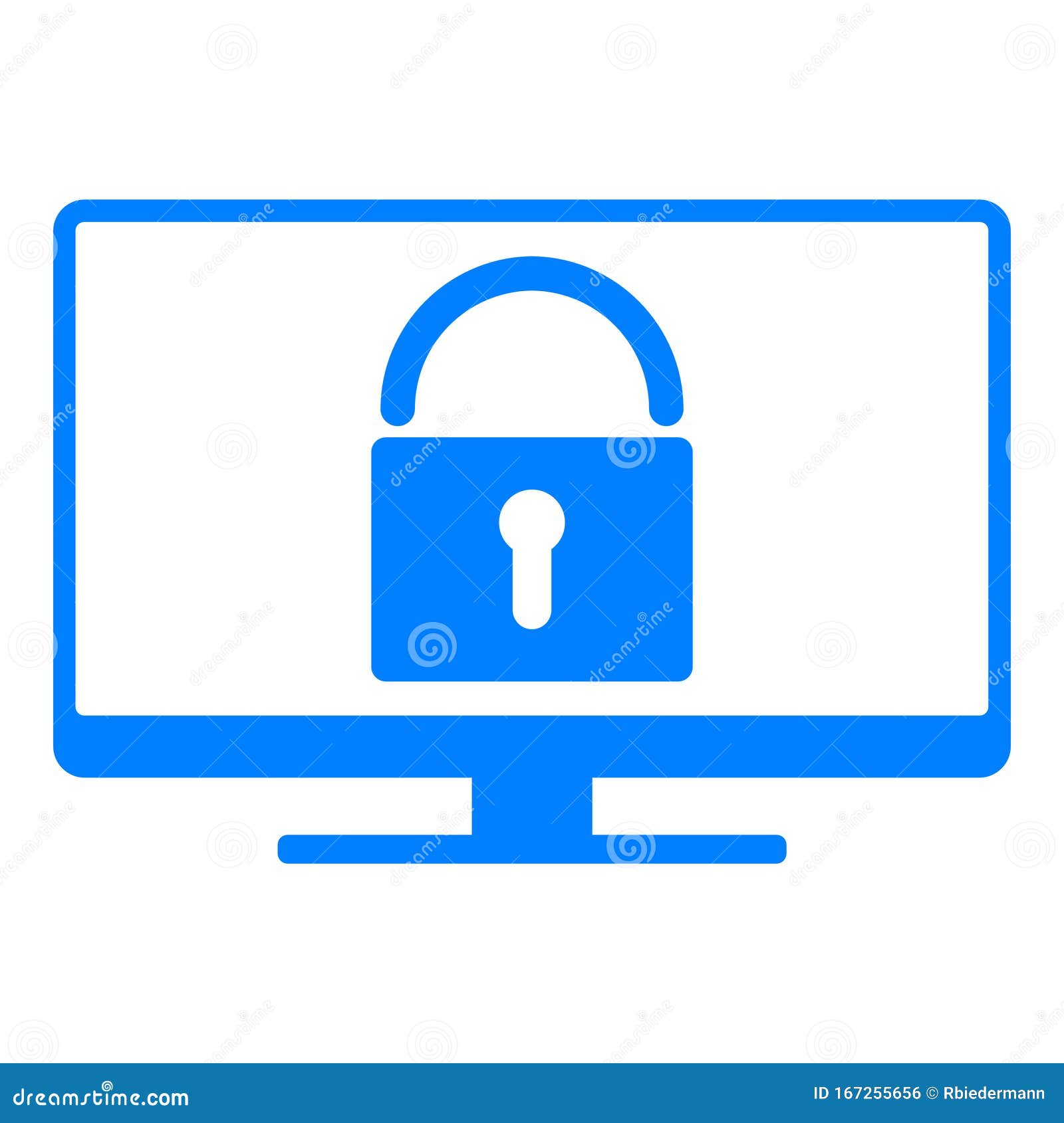 Lock and screen stock vector. Illustration of locked - 167255656