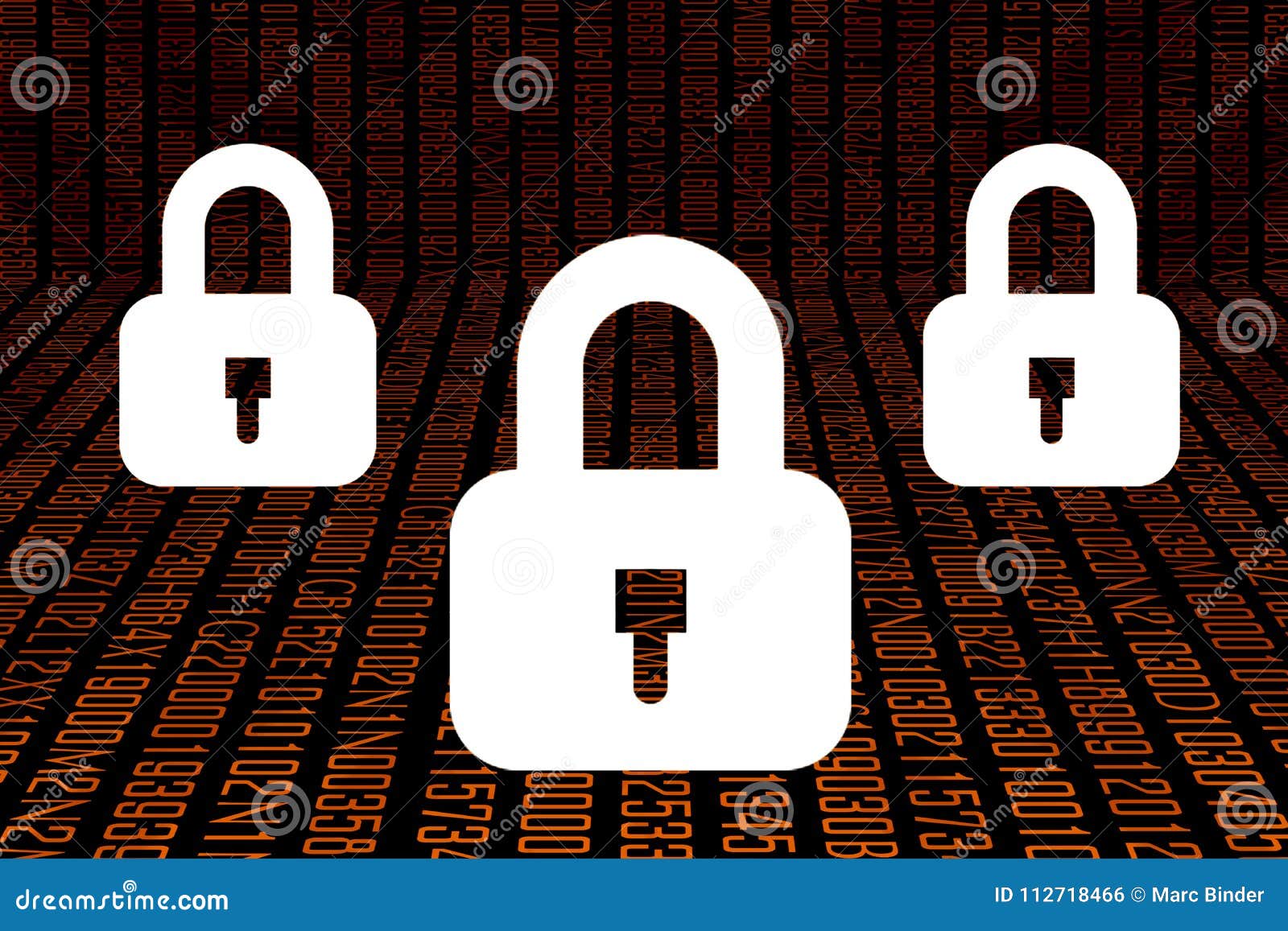 Secure Lock Screen on Digital Background Stock Illustration ...