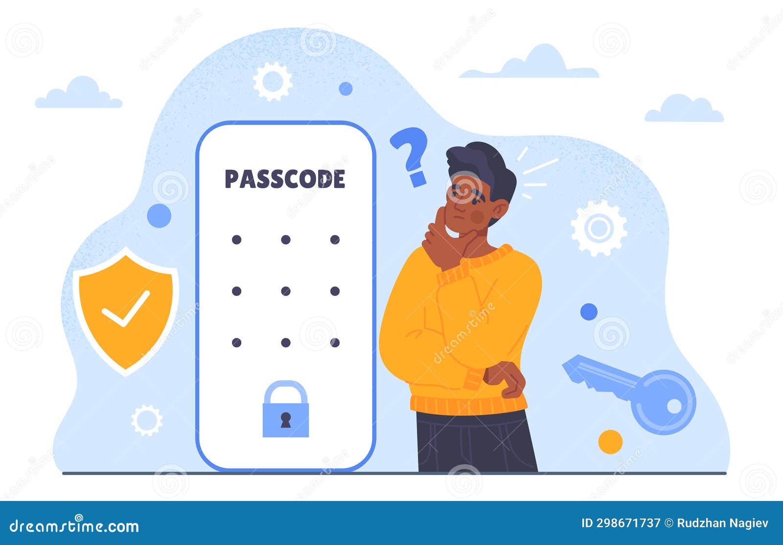 Lock Screen at Smartphone Vector Concept Stock Illustration ...