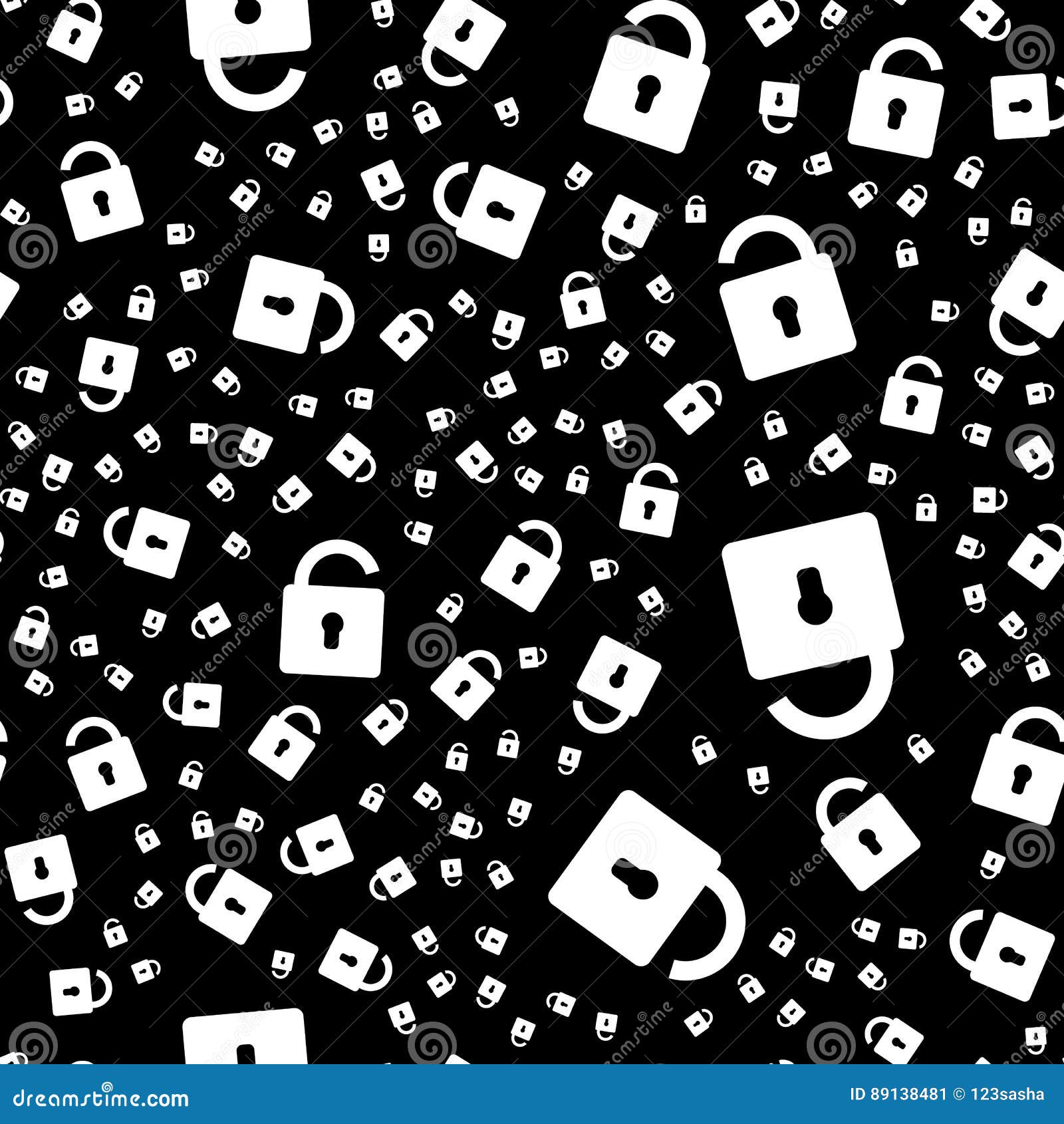Lock seamless pattern stock vector. Illustration of secure - 89138481