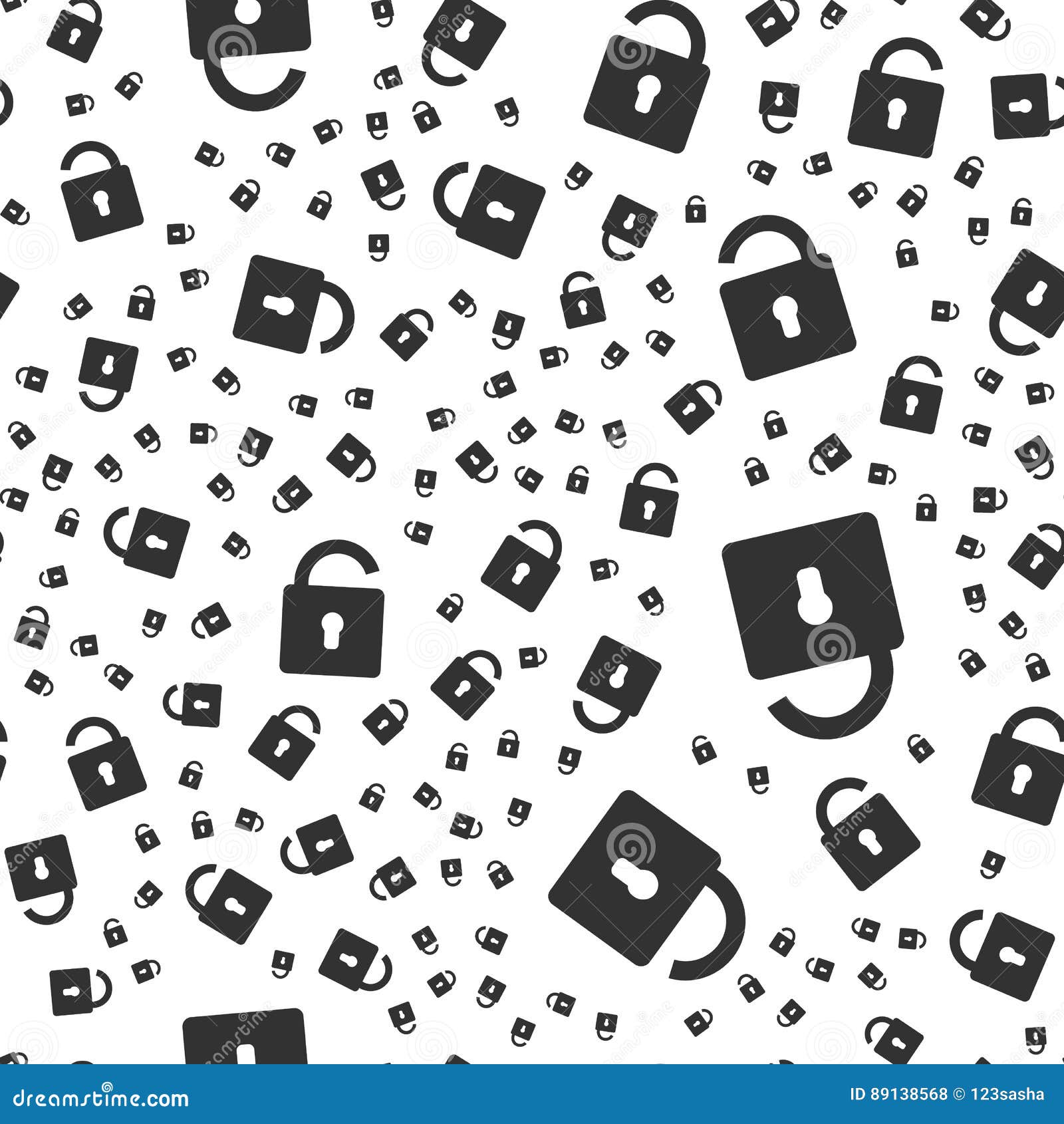Lock seamless pattern stock vector. Illustration of secure - 89138568