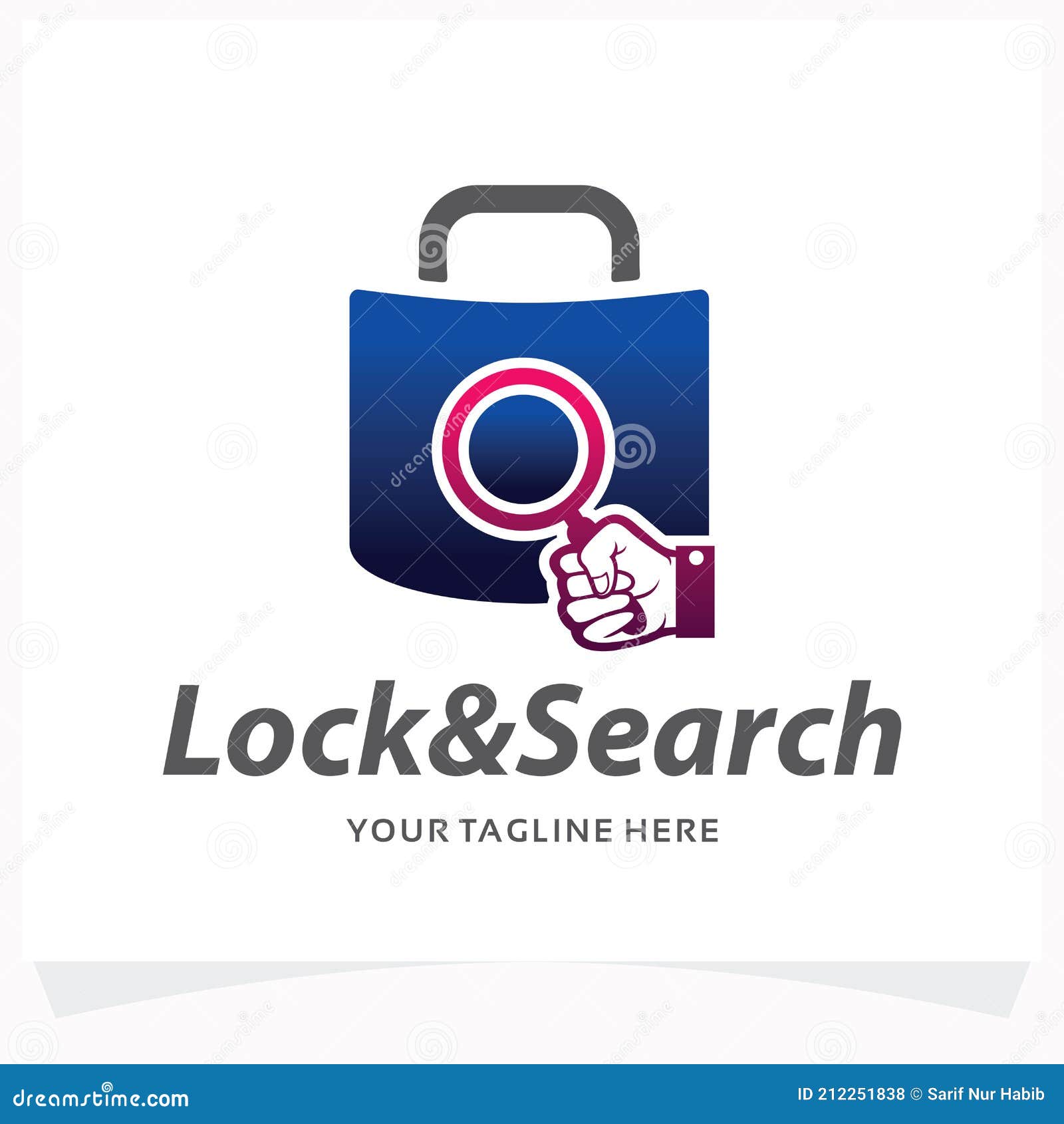 Lock & Search Logo Design Template Stock Vector - Illustration of lens ...