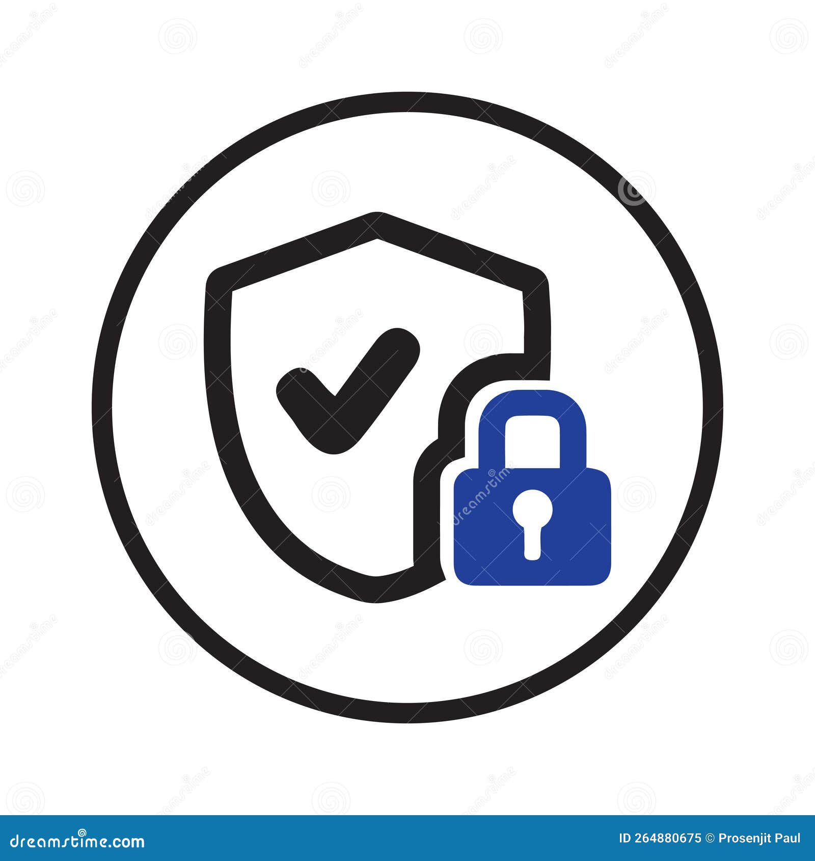 Lock security check icon stock vector. Illustration of warranty - 264880675