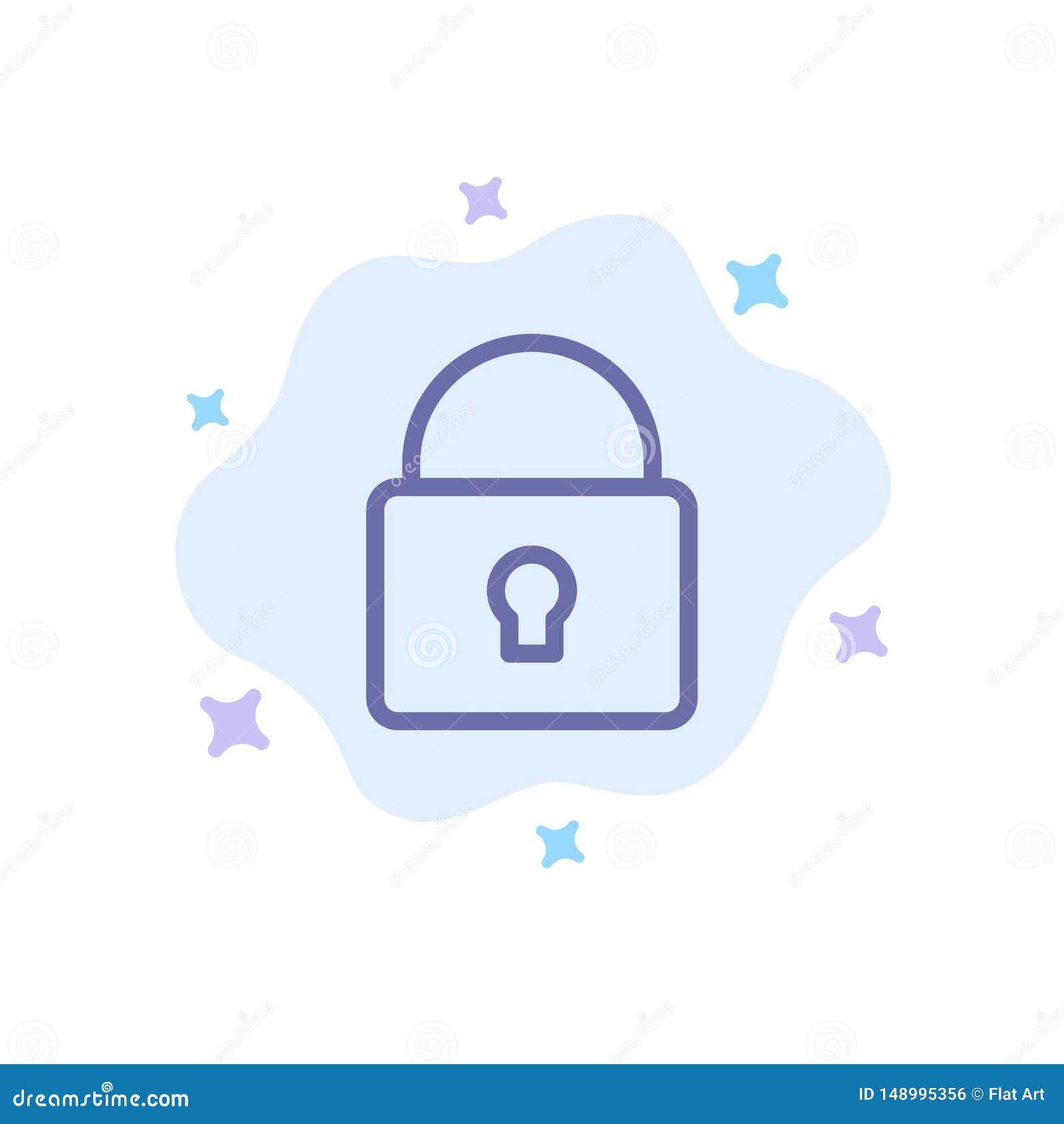 Lock, Security, Locked, Login Blue Icon on Abstract Cloud Background ...