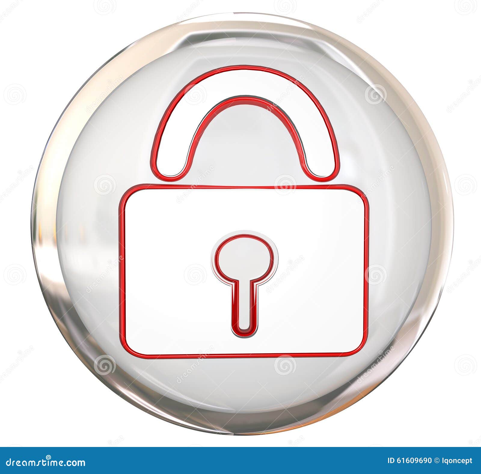 Lock Security Safety Button White Shiny Stock Photo - Image of round ...