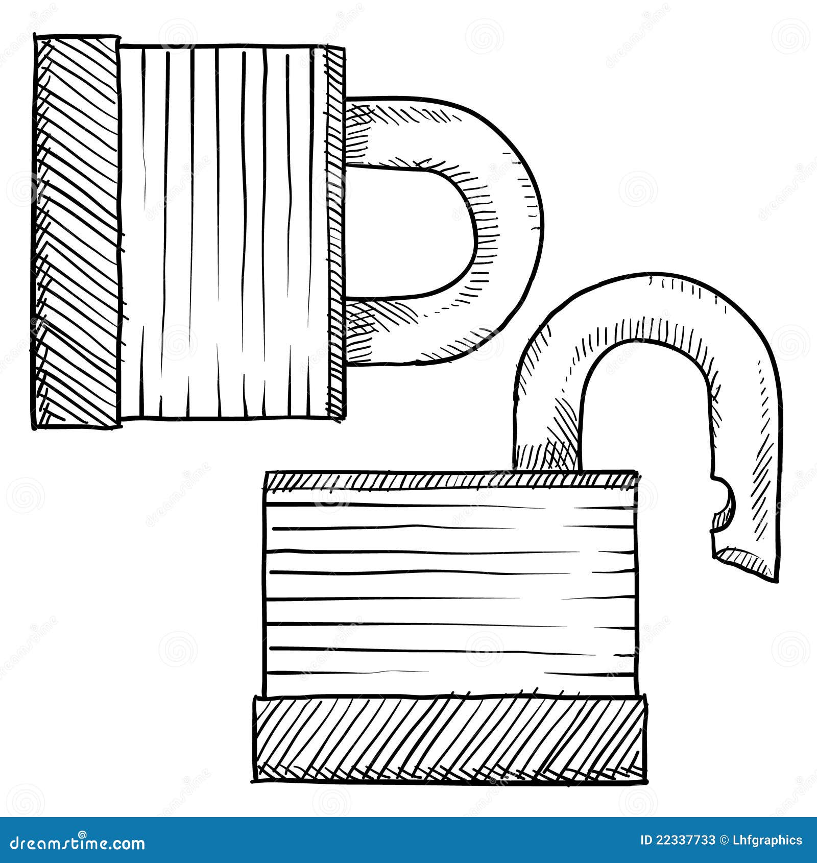 Lock security sketch stock vector. Illustration of isolated - 22337733