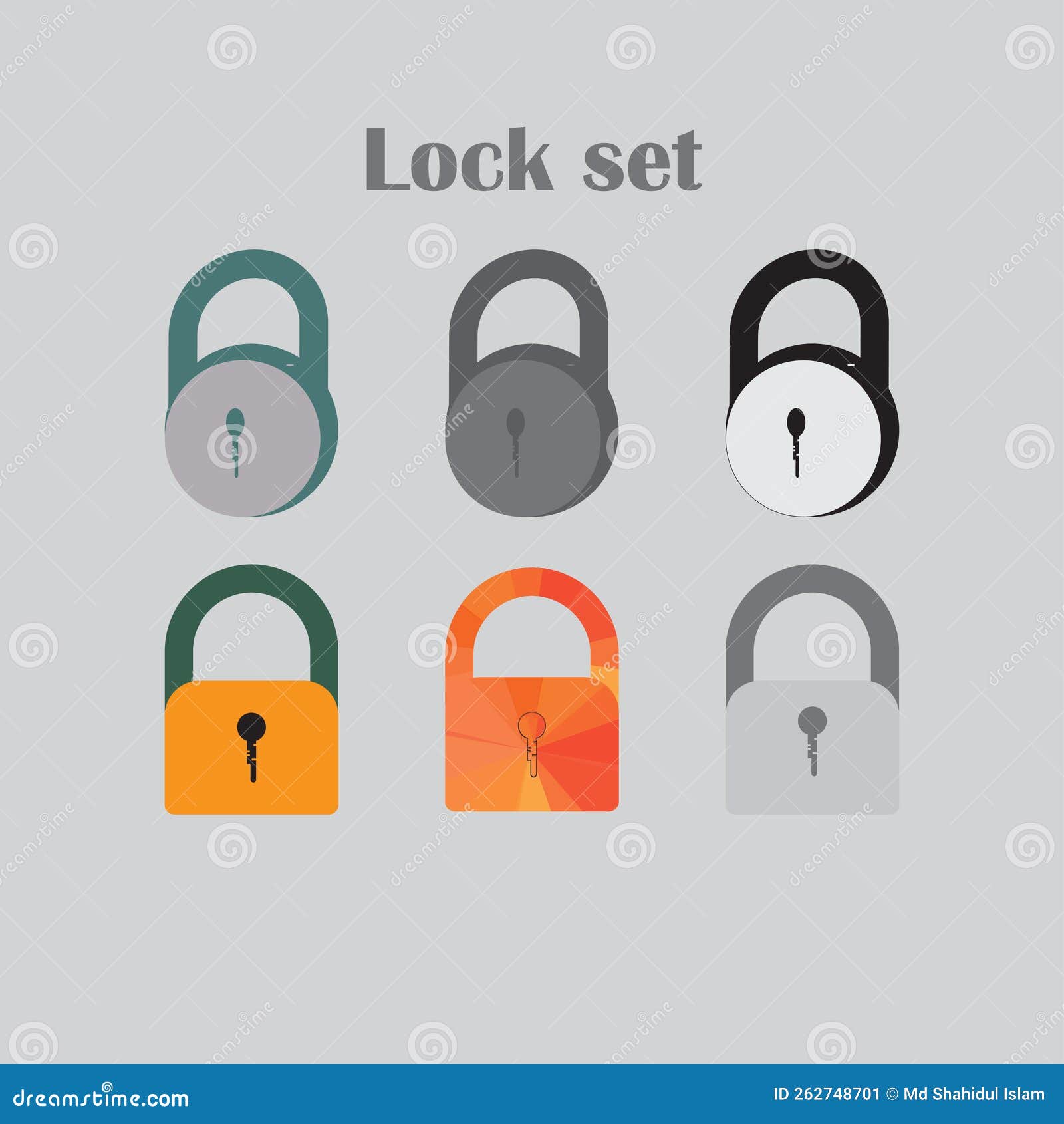 Lock Set for Vector. Lock and Key Stock Vector - Illustration of open ...