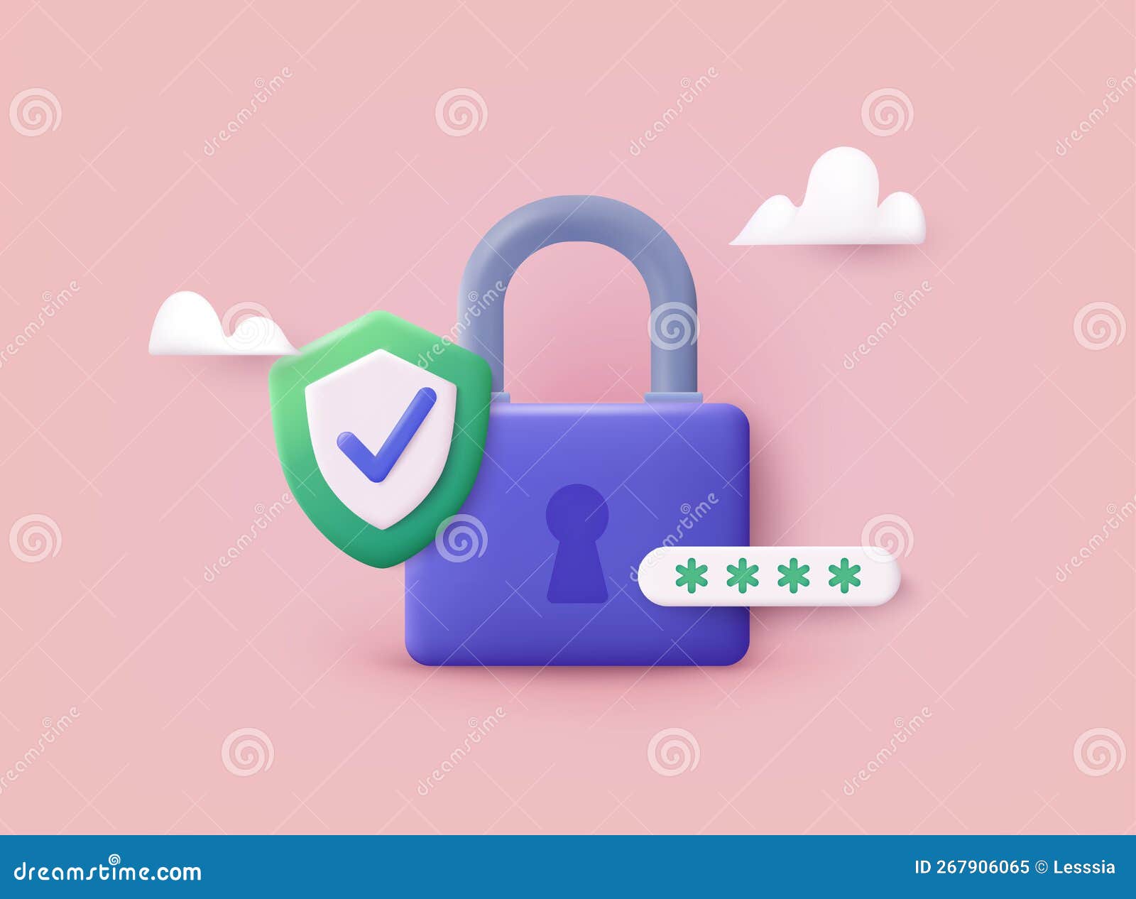 Lock with Shield and Check Mark. Data Protection, Safety, Encryption ...