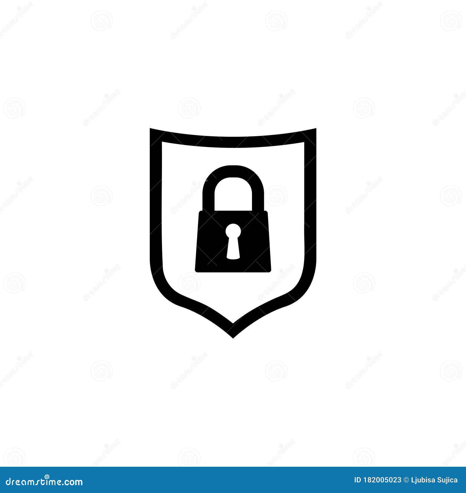 Lock Shield Icon Isolated on White Background Stock Vector ...