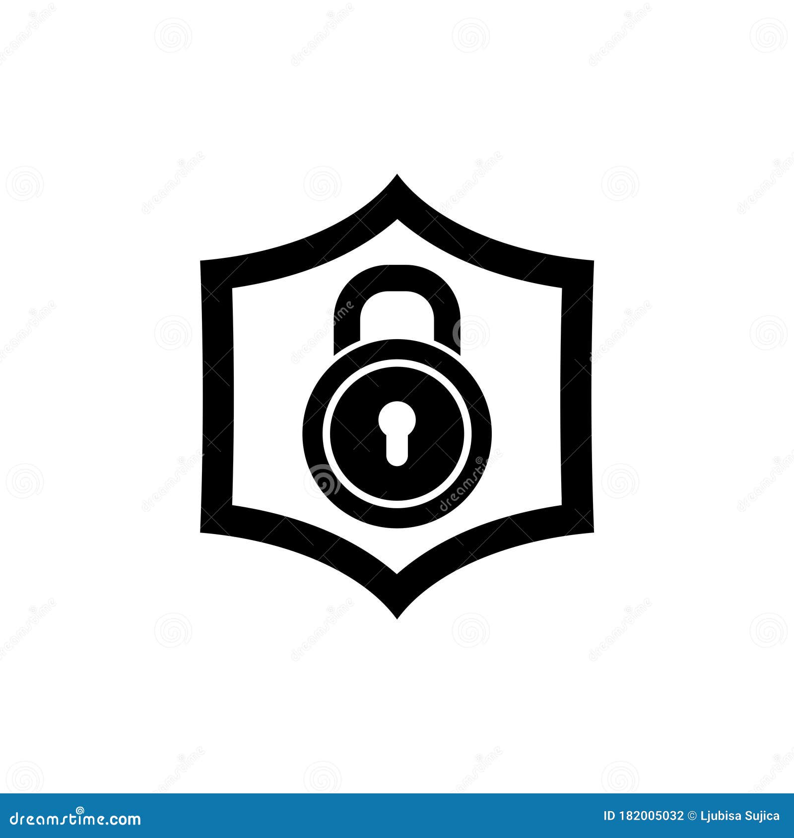 Lock Shield Icon Isolated on White Background Stock Vector ...