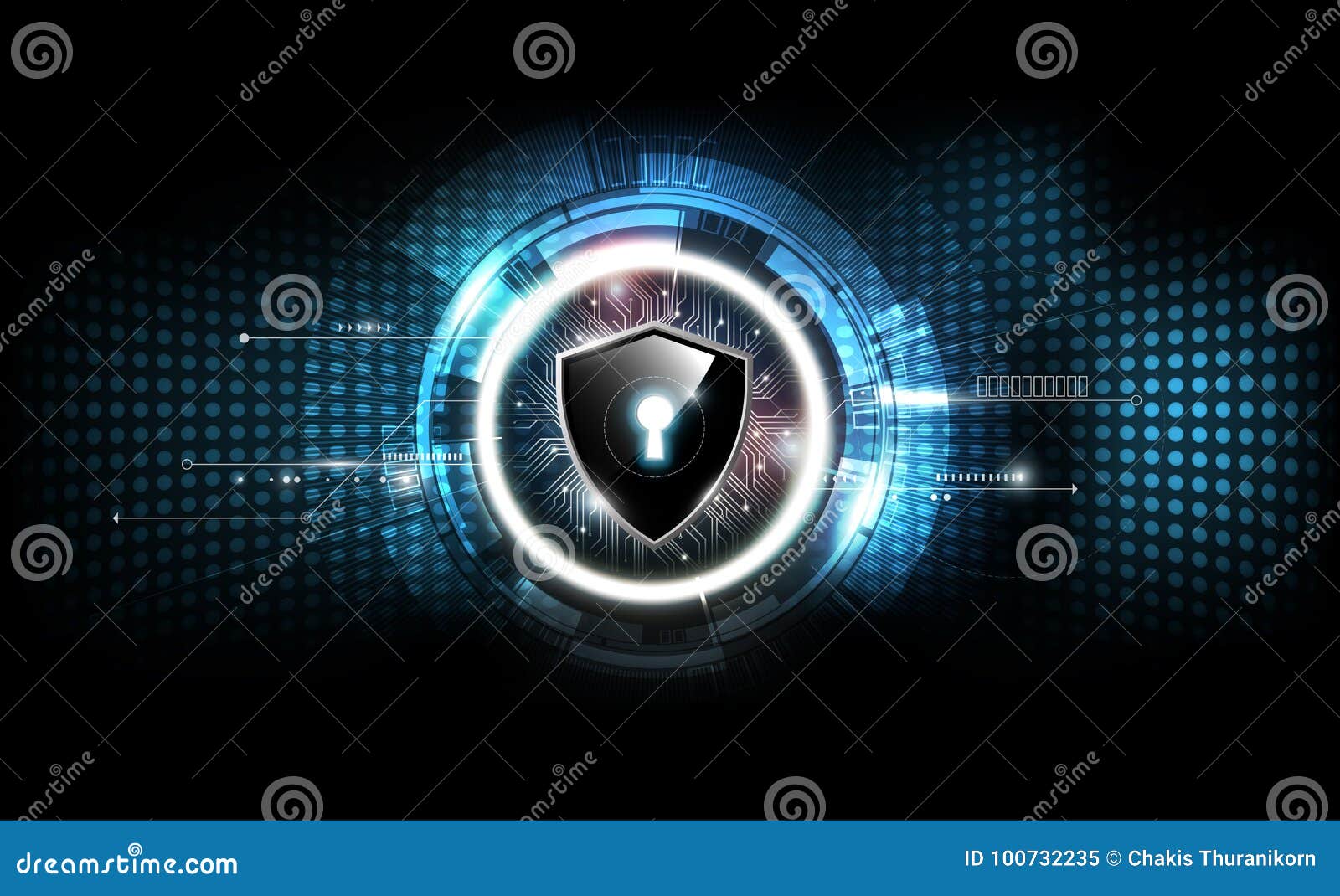 Lock Shield with Security Lock Concept and Futuristic Electronic ...